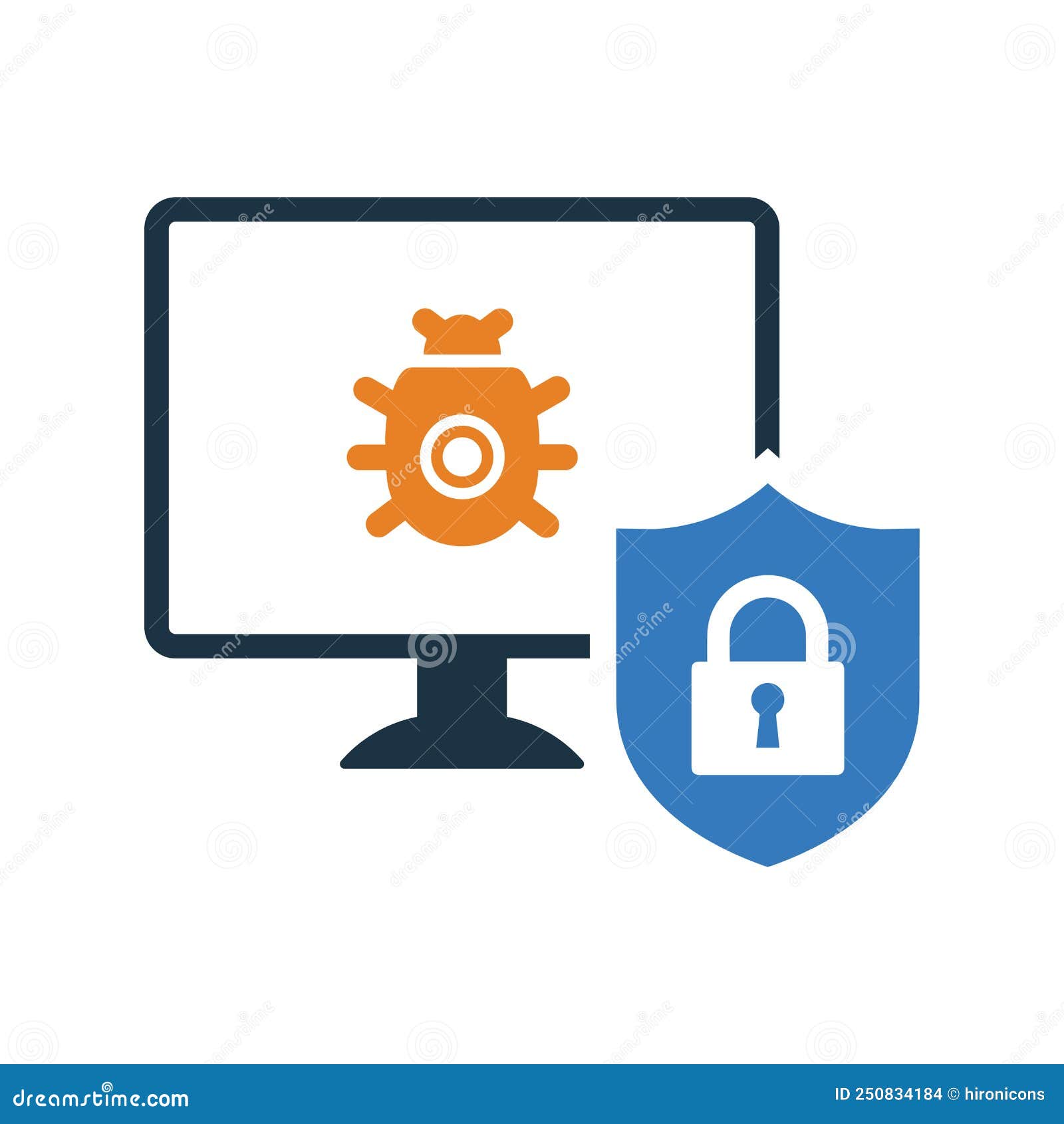 Computer, Locked, Virus Icon. Editable Vector Logo Stock Illustration ...
