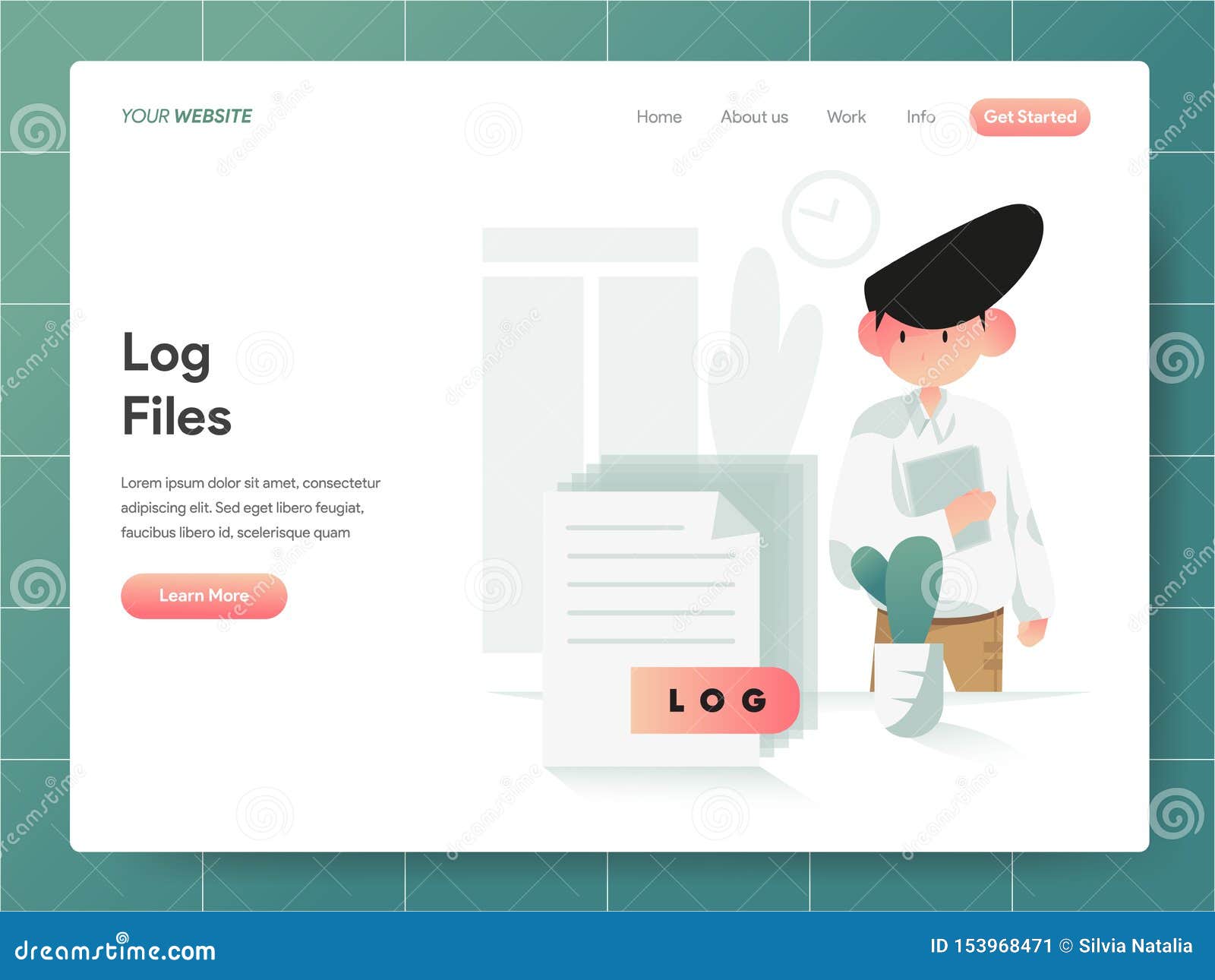 Computer Log File Illustration Concept. Modern Design Concept of Web ...