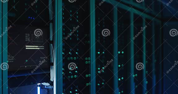 Computer Login Screen in a Modern Data Center Stock Photo - Image of ...