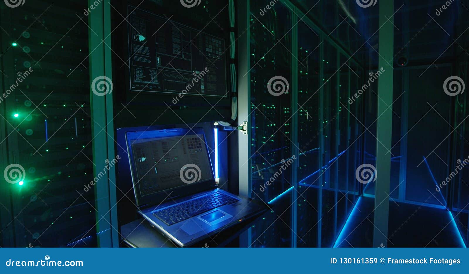 Computer Login Screen in a Modern Data Center Stock Image - Image of ...