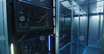 Computer Login Screen in a Modern Data Center Stock Image - Image of ...