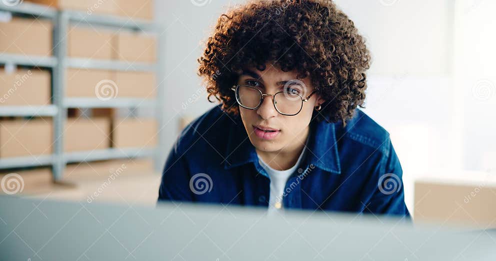 Computer, Logistics and Problem Solving with Business Man in Office for ...