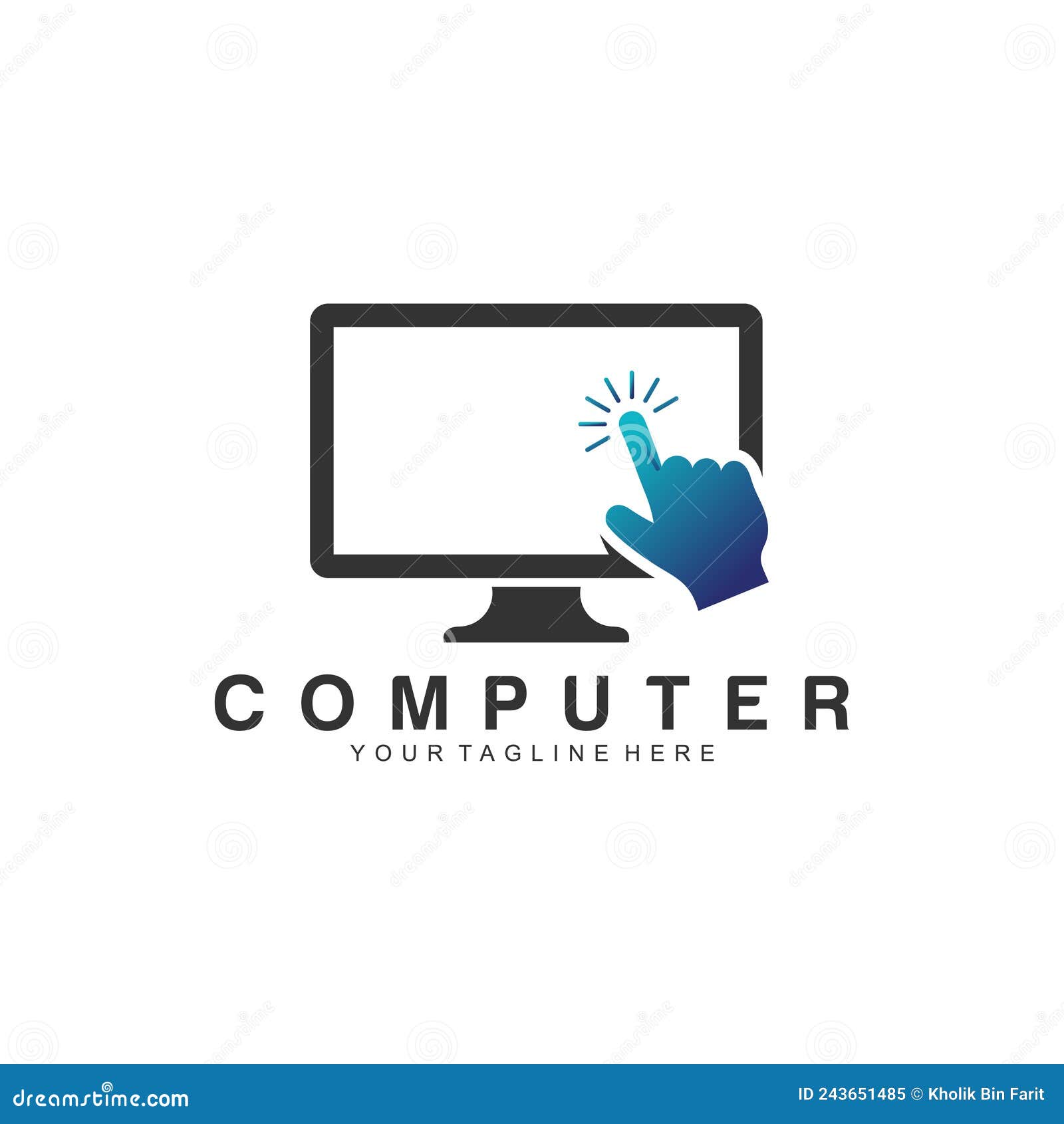 Computer Logo Vector Design Template Stock Vector - Illustration of ...