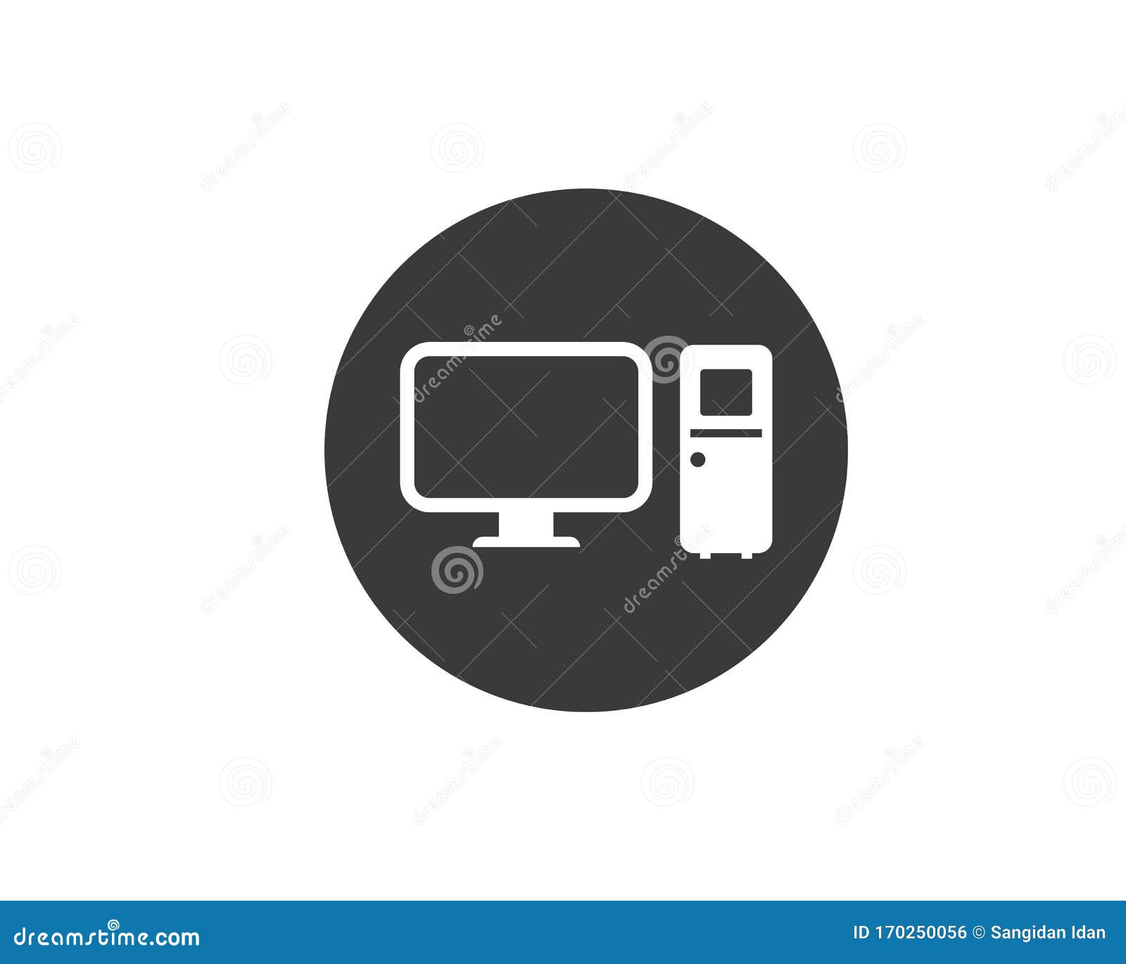 Computer Logo Icon Vector Illustration Stock Vector - Illustration of ...