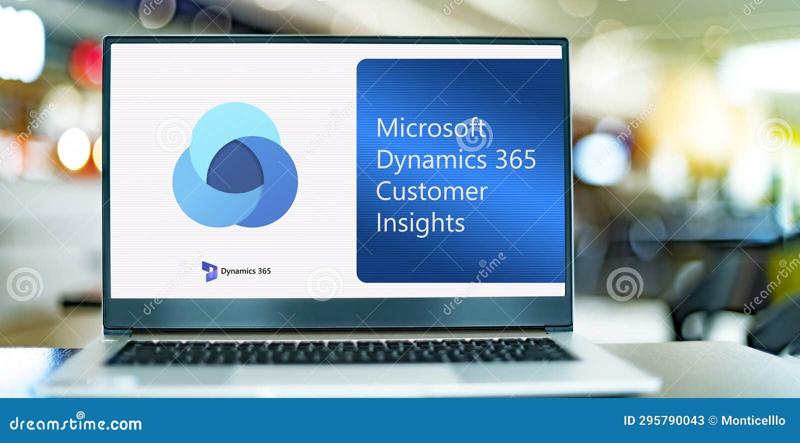 Computer with Logo of Microsoft Dynamics 365 Customer Insights ...
