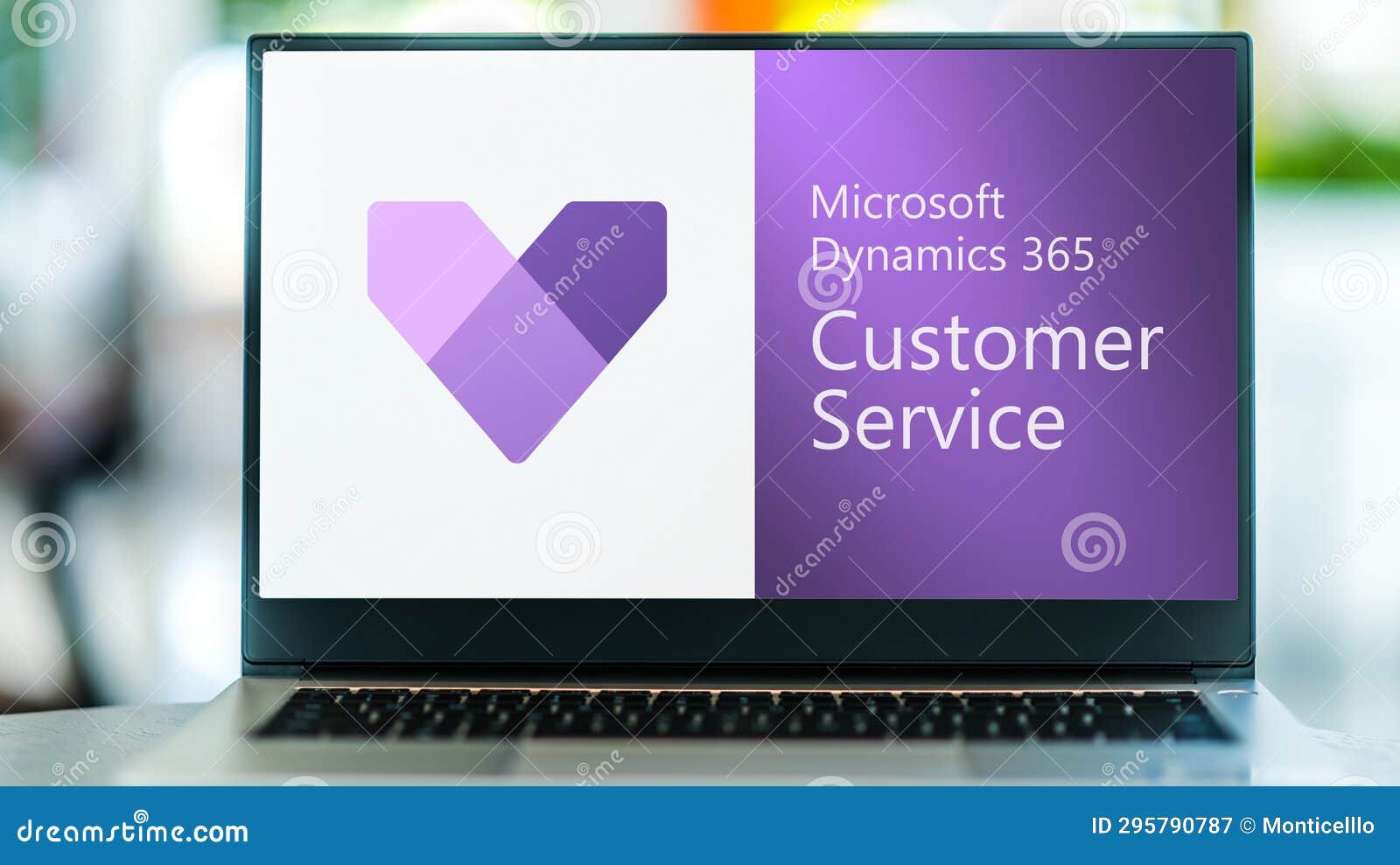 Computer with Logo of Microsoft Dynamics 365 Customer Service Editorial ...