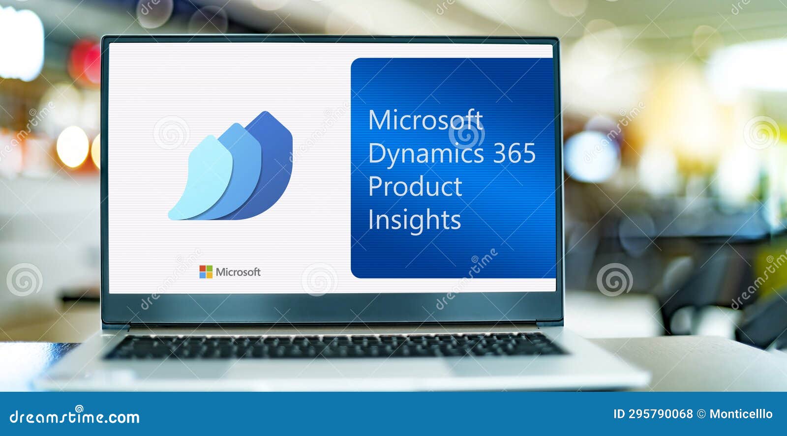 Computer with Logo of Microsoft Dynamics 365 Product Insights Editorial ...