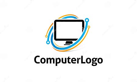 Computer Logo stock vector. Illustration of tech, secure - 92730378