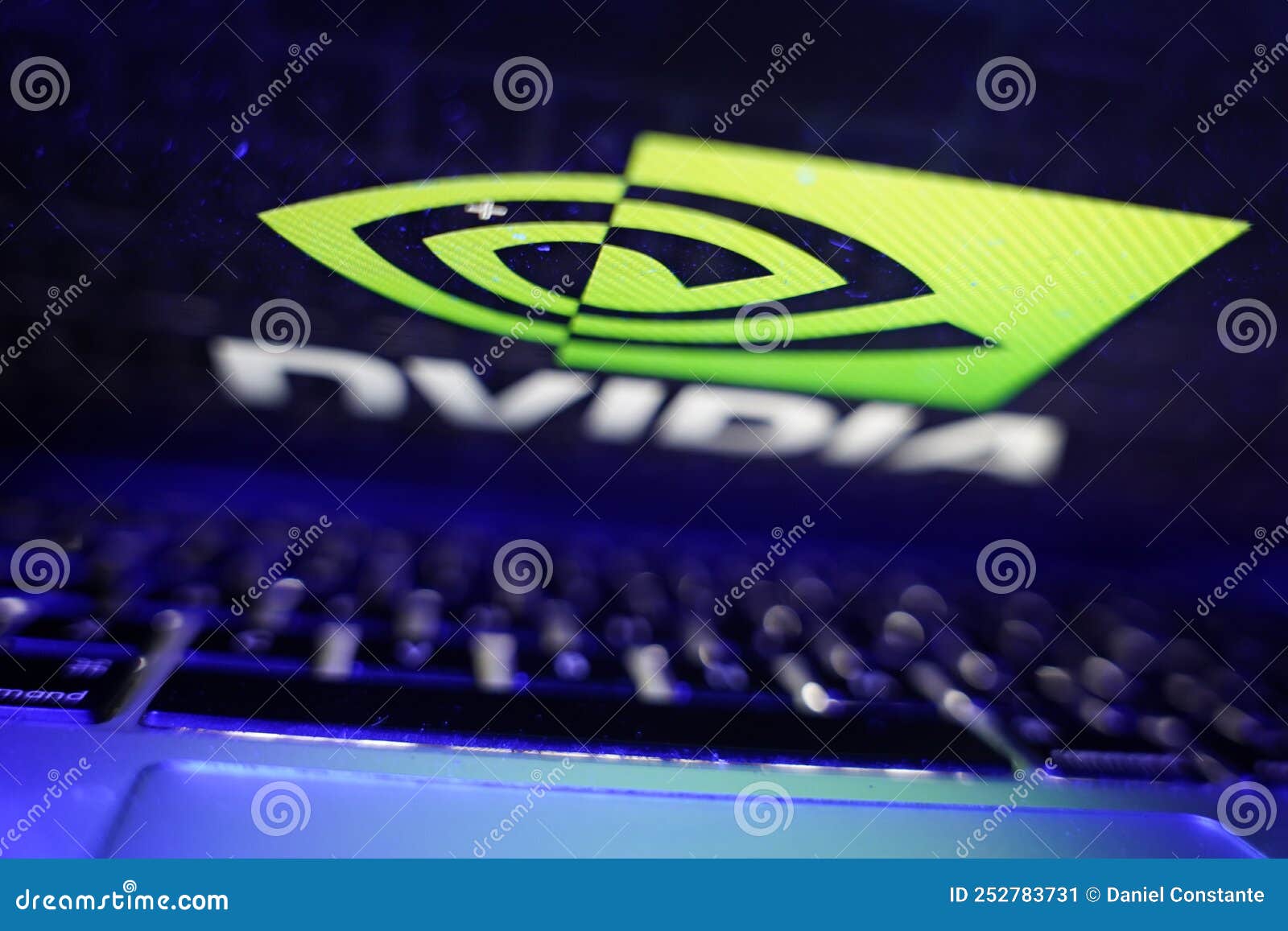 Computer with the Logo of Nvidia Corporation Which is a Company ...