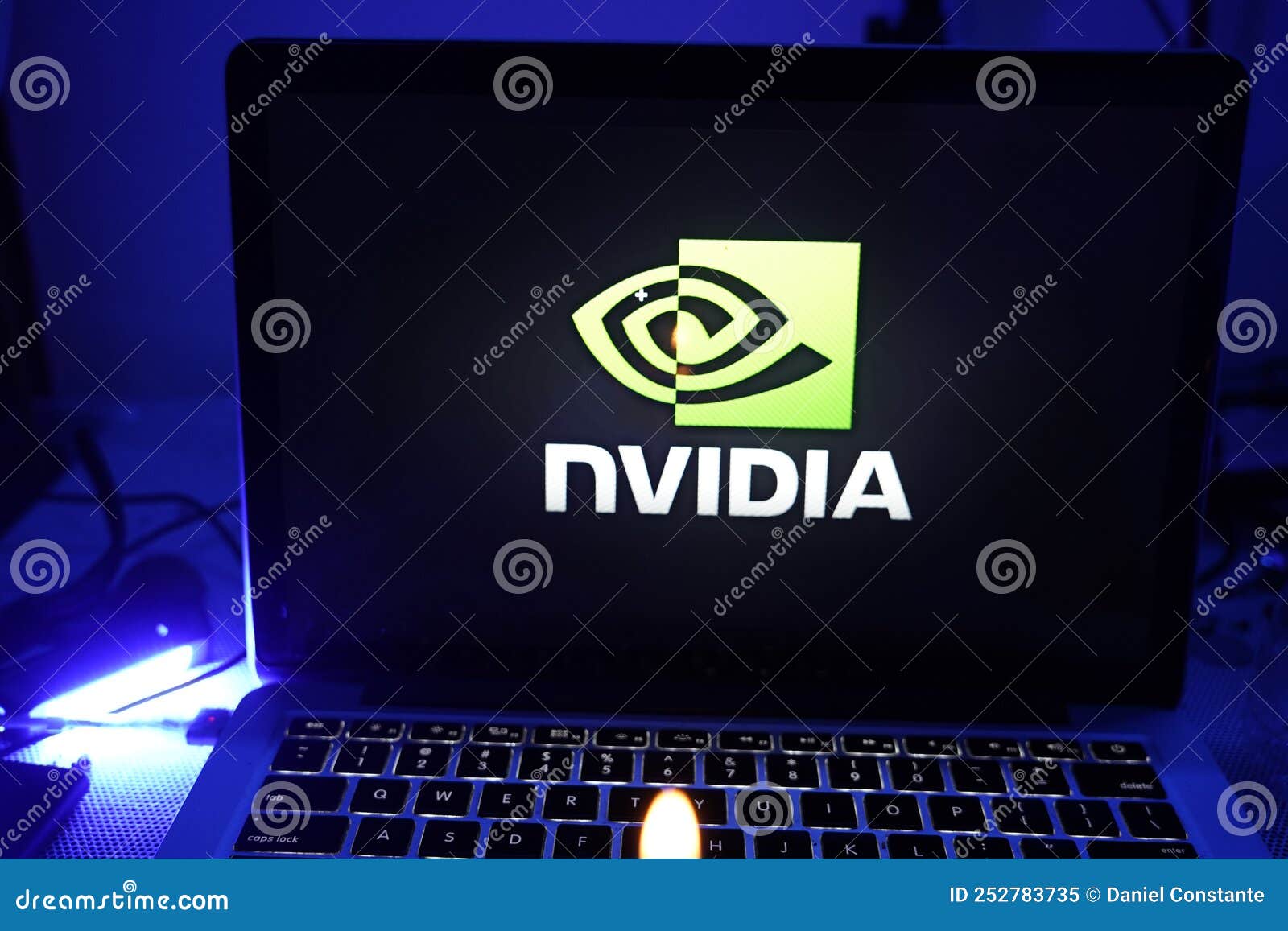 Computer with the Logo of Nvidia Corporation Which is a Company ...
