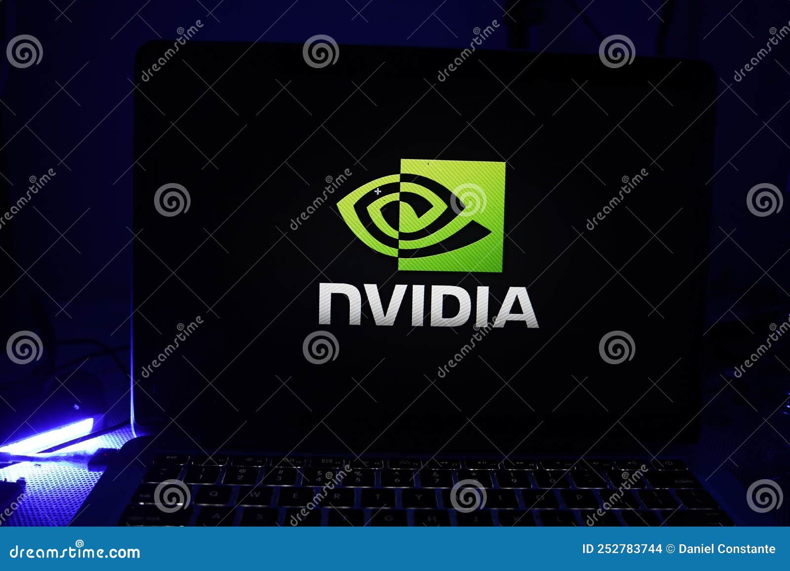 Computer with the Logo of Nvidia Corporation Which is a Company ...