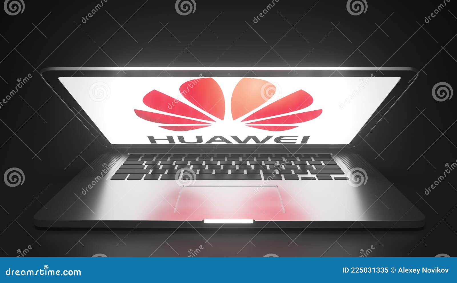 HUAWEI Logo on the Display of a Portable Computer, Editorial Conceptual ...