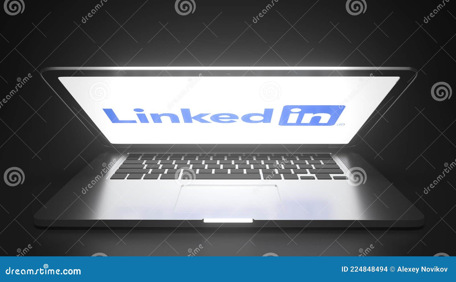 Open Laptop with Logo of LINKEDIN on the Screen. Editorial Conceptual ...