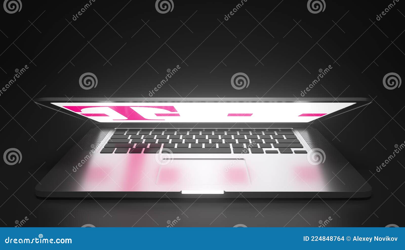 Open Laptop with Logo of DEUTSCHE TELEKOM on the Screen. Editorial ...