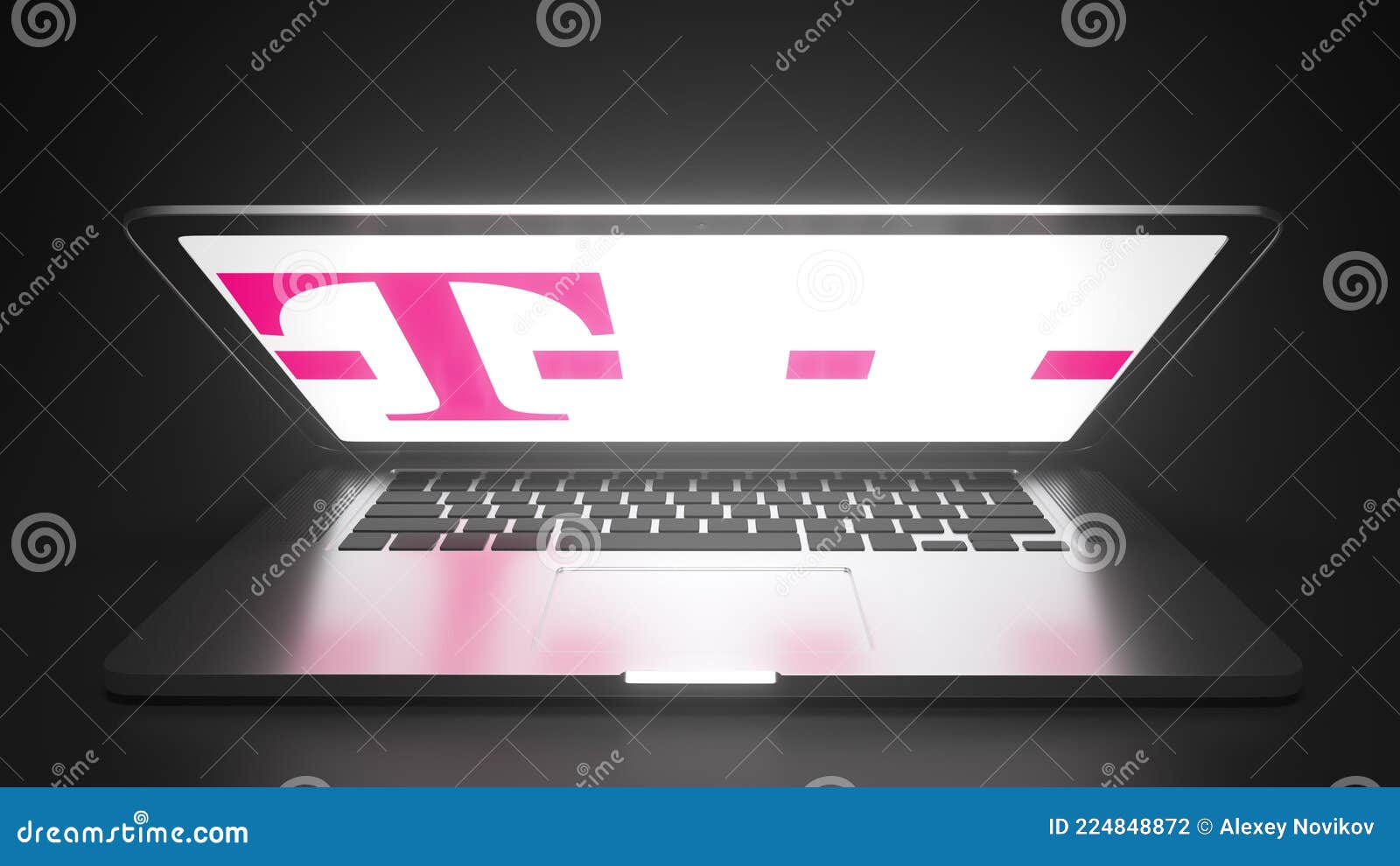 Open Laptop with Logo of DEUTSCHE TELEKOM on the Screen. Editorial ...