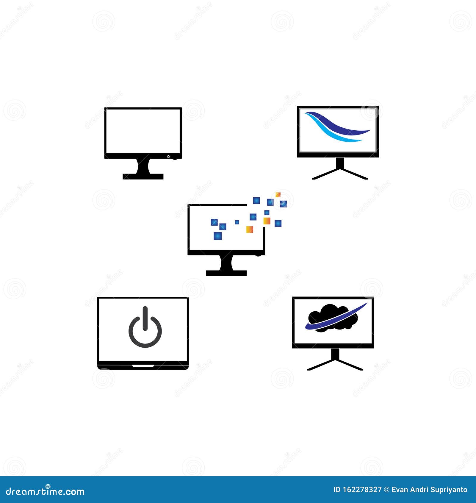 Computer Logo Template Vector Symbol Stock Vector - Illustration of ...