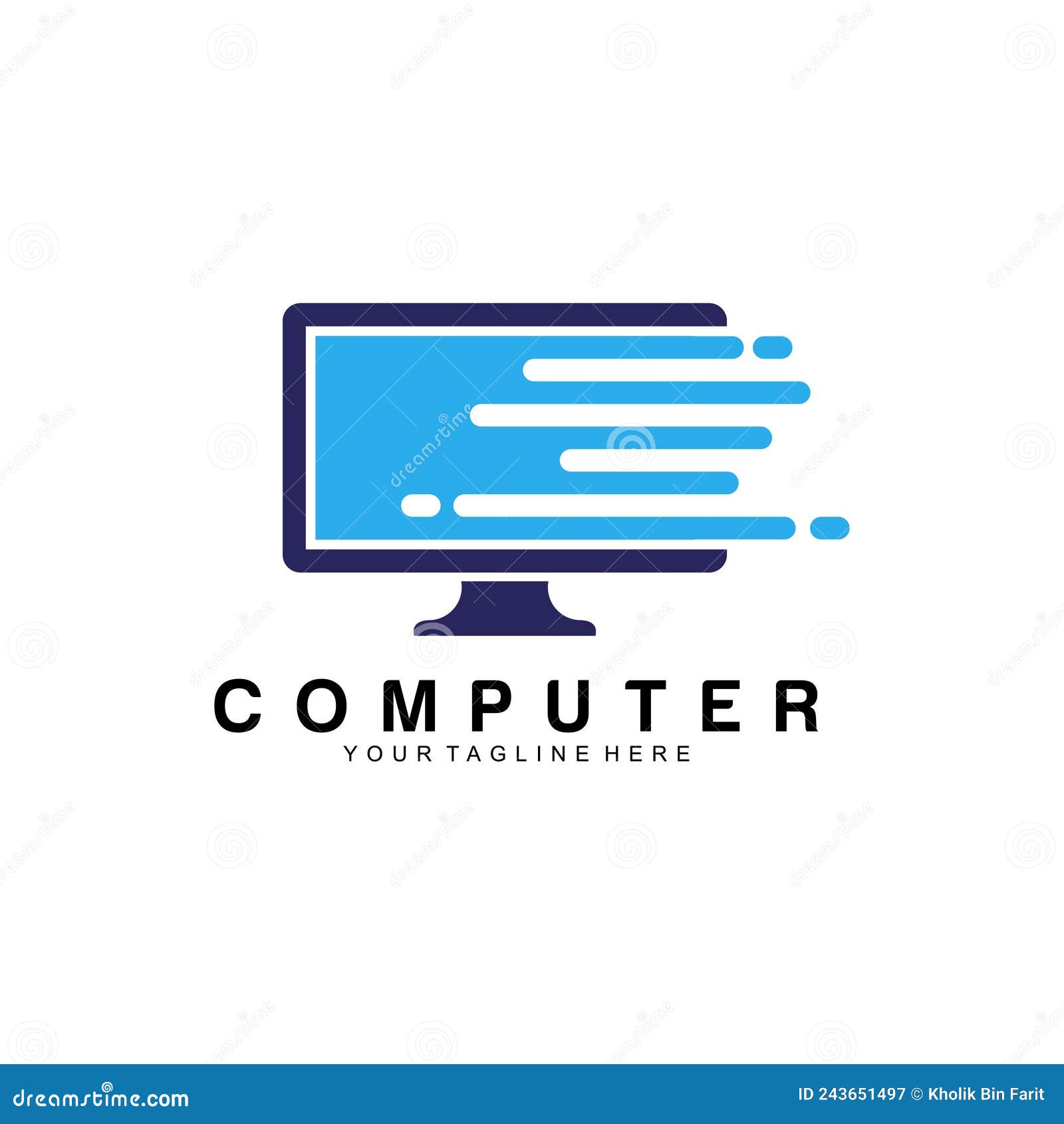 Computer Logo Vector Design Template Stock Vector - Illustration of ...