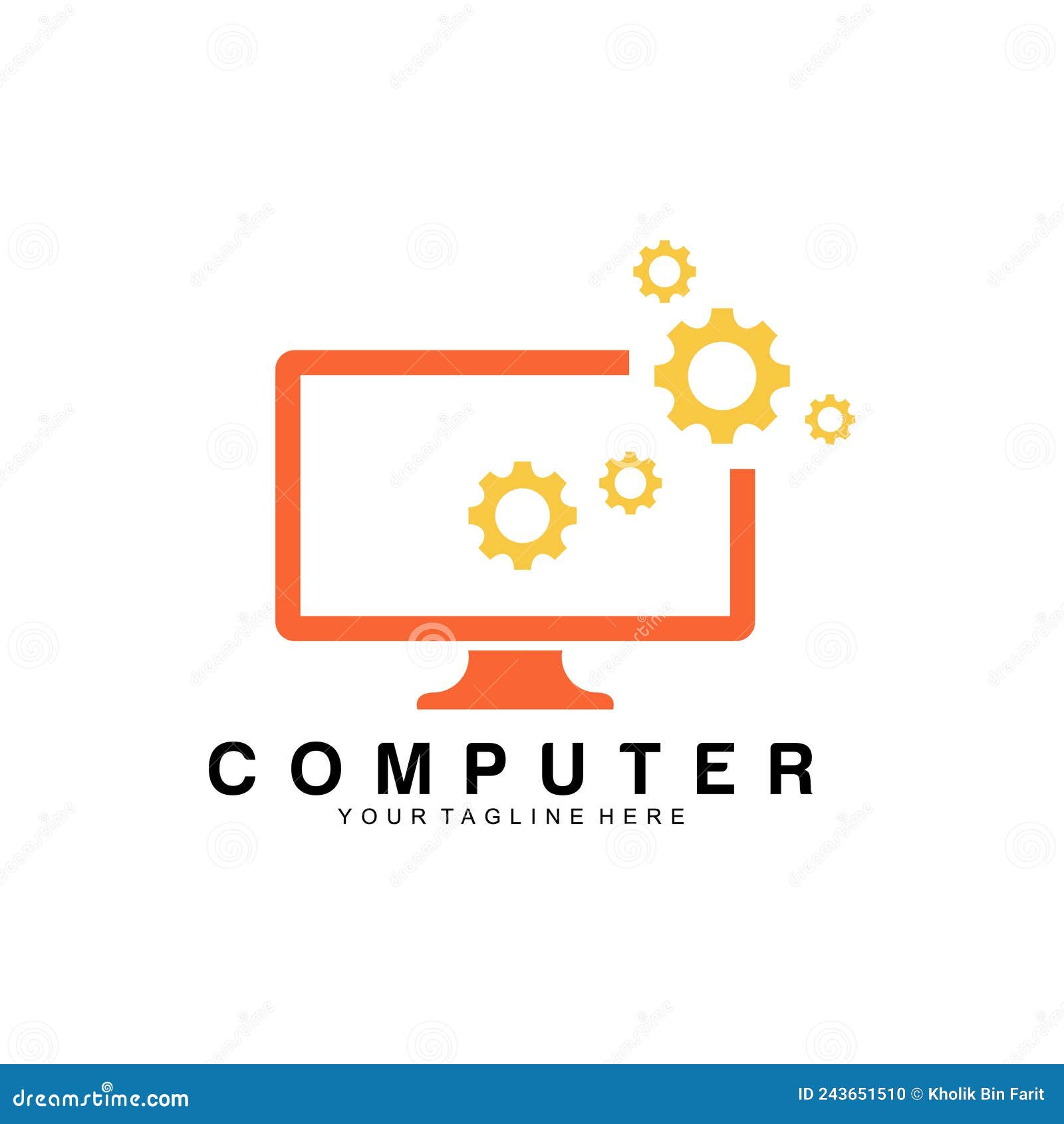 Computer Logo Vector Design Template Stock Vector - Illustration of ...