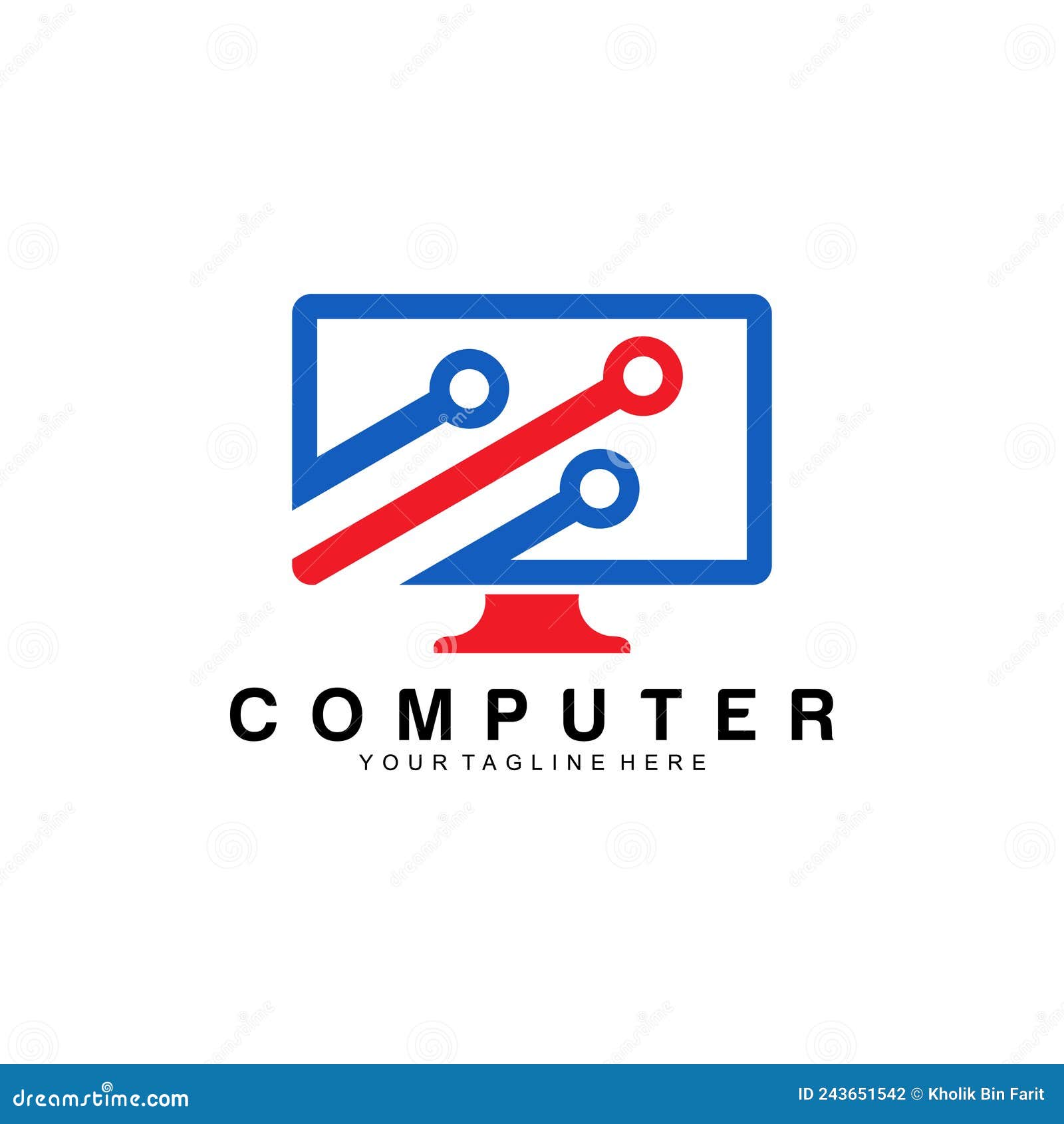 Computer Logo Vector Design Template Stock Vector - Illustration of ...