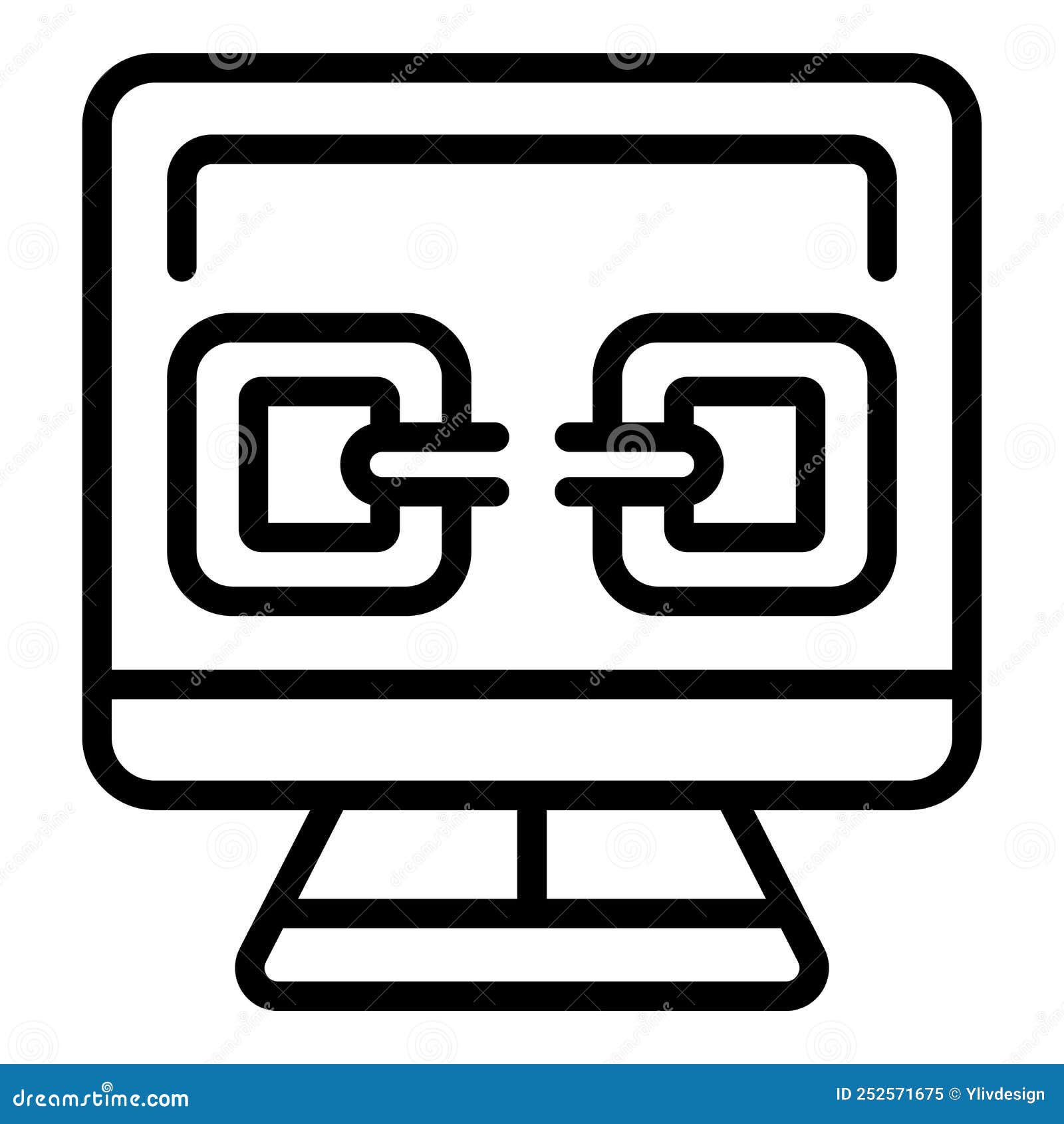 Computer Lost Connection Icon Outline Vector. Internet Error Stock ...