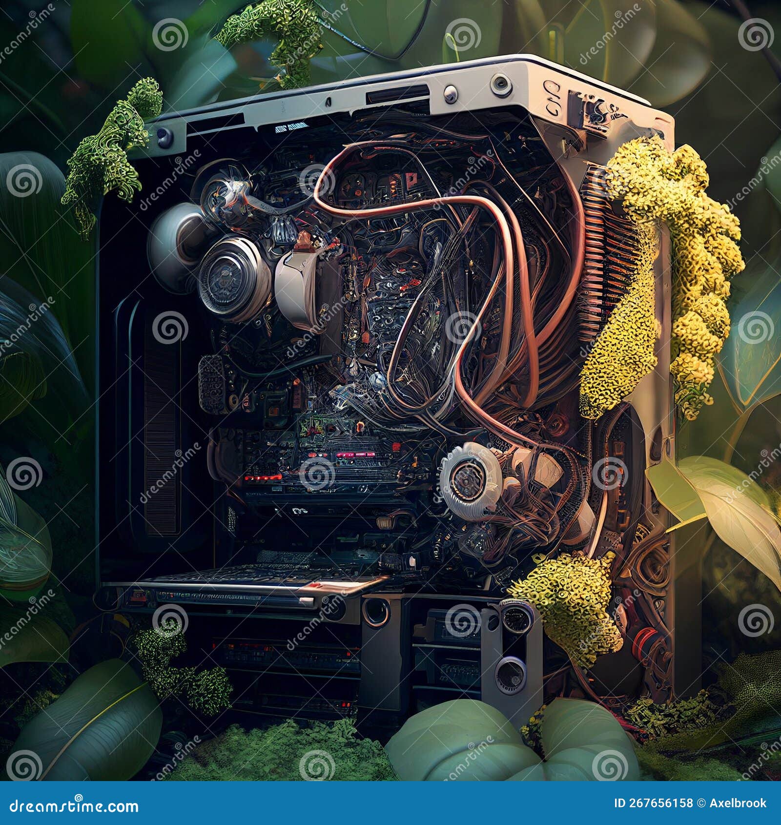 Computer Machine Radio Electronic System Nature Art 3d Stock ...
