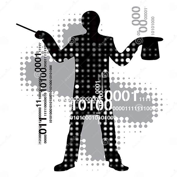 Computer_magician stock vector. Illustration of hand - 20307784