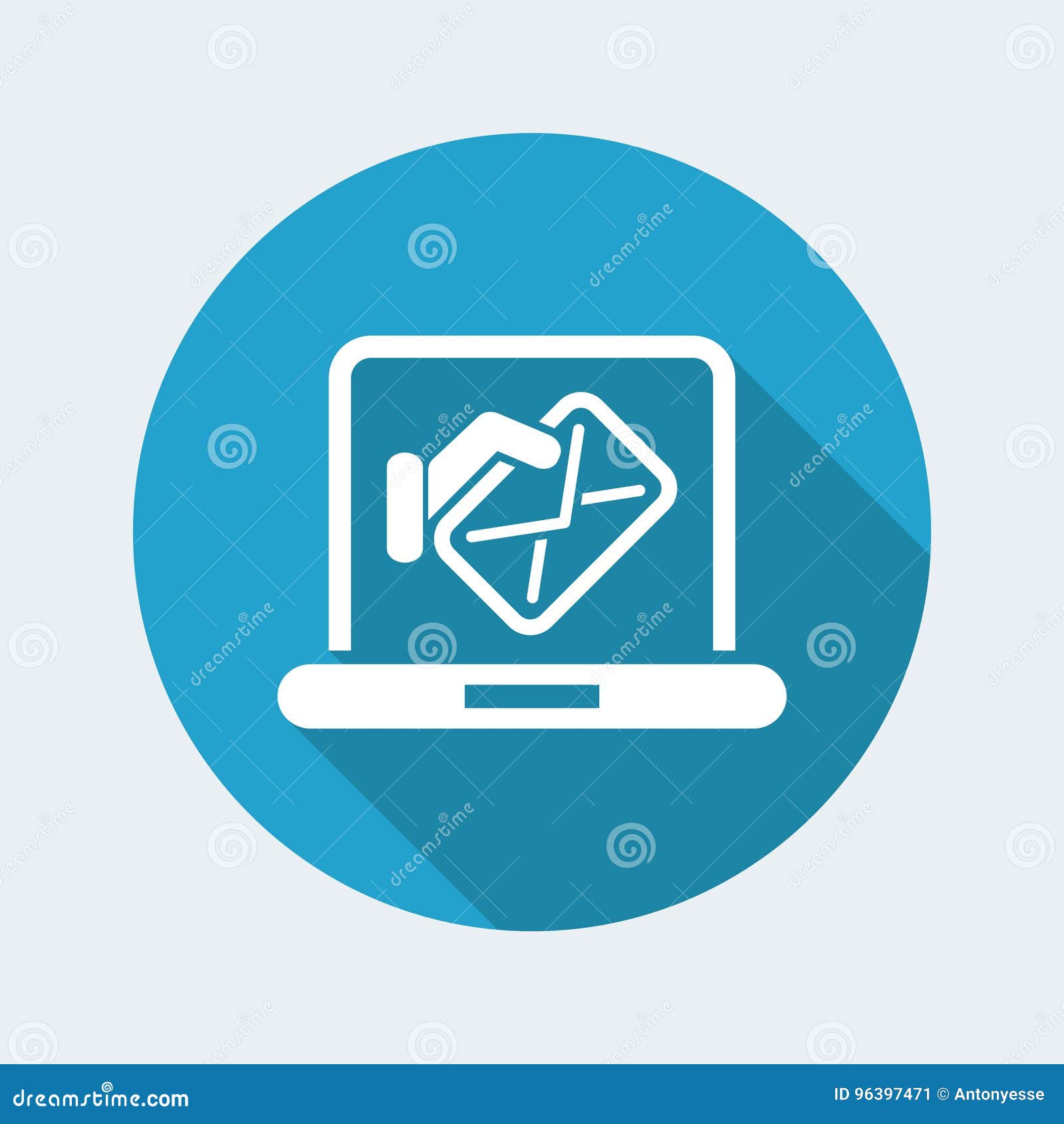 Computer mail icon stock vector. Illustration of communication - 96397471