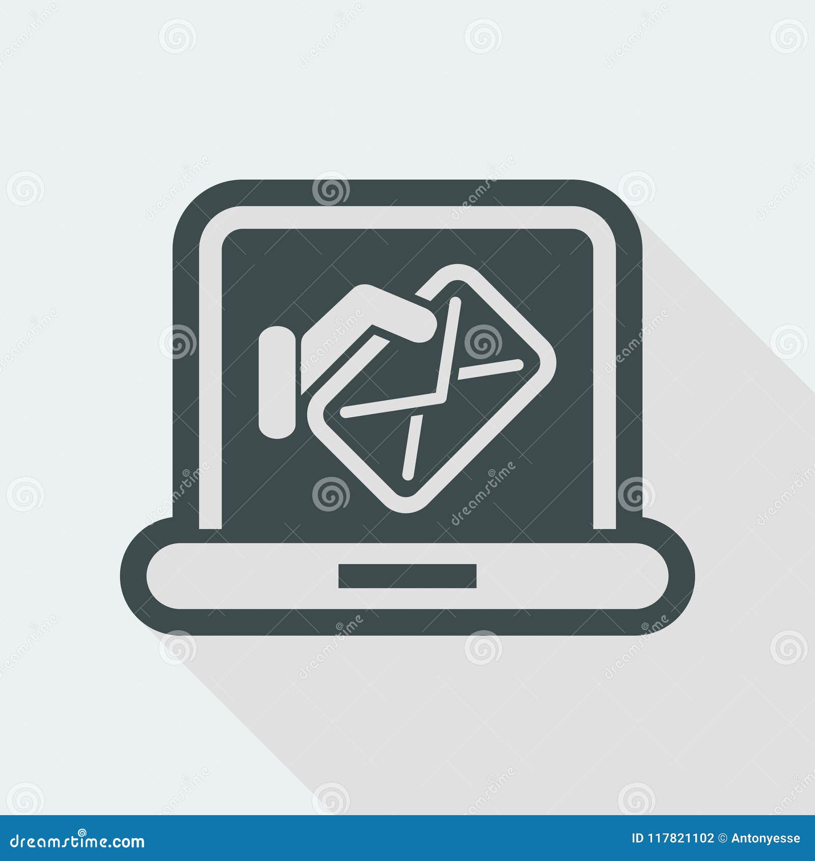 Computer mail icon stock vector. Illustration of message - 117821102