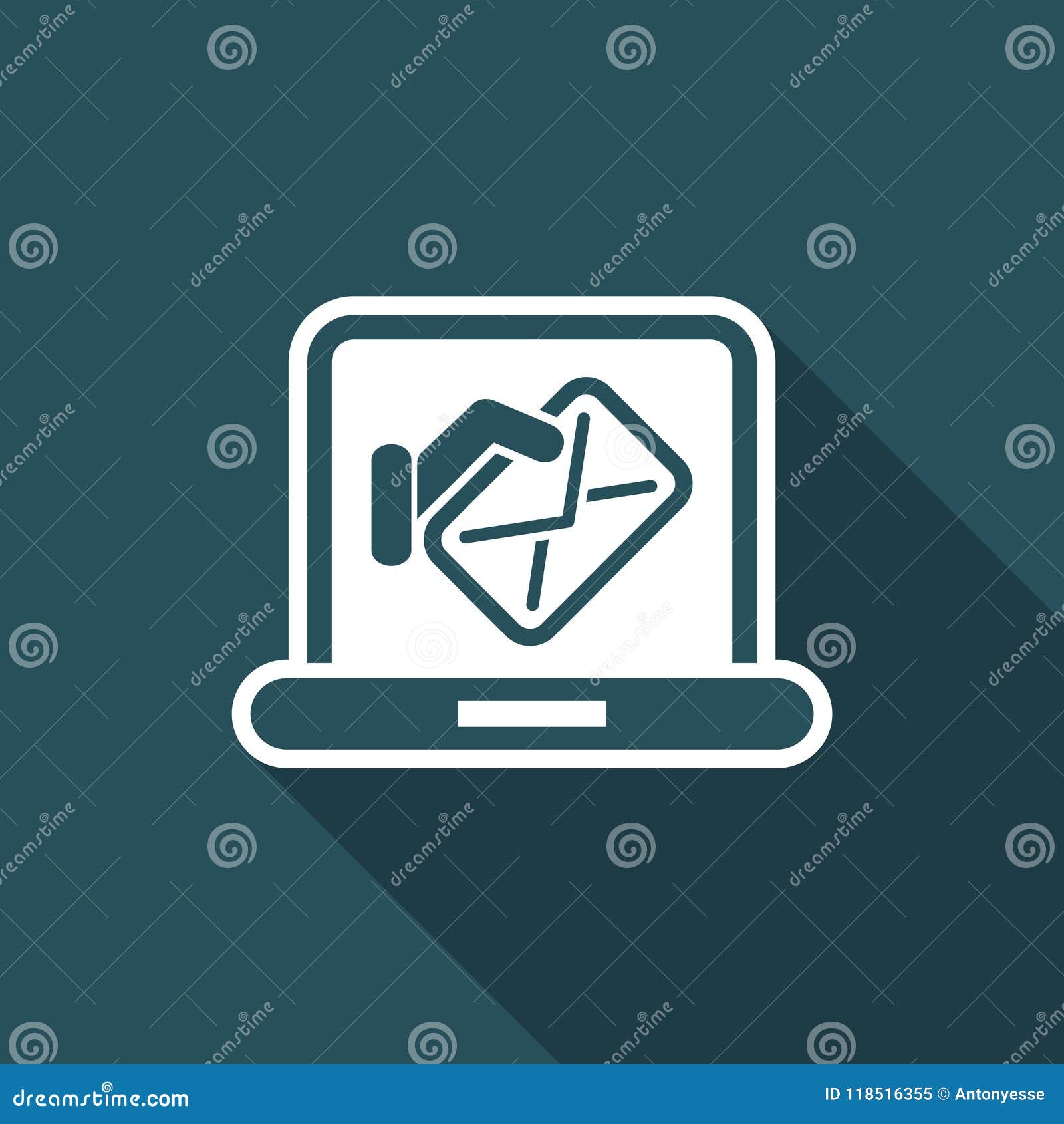 Computer mail icon stock vector. Illustration of contact - 118516355
