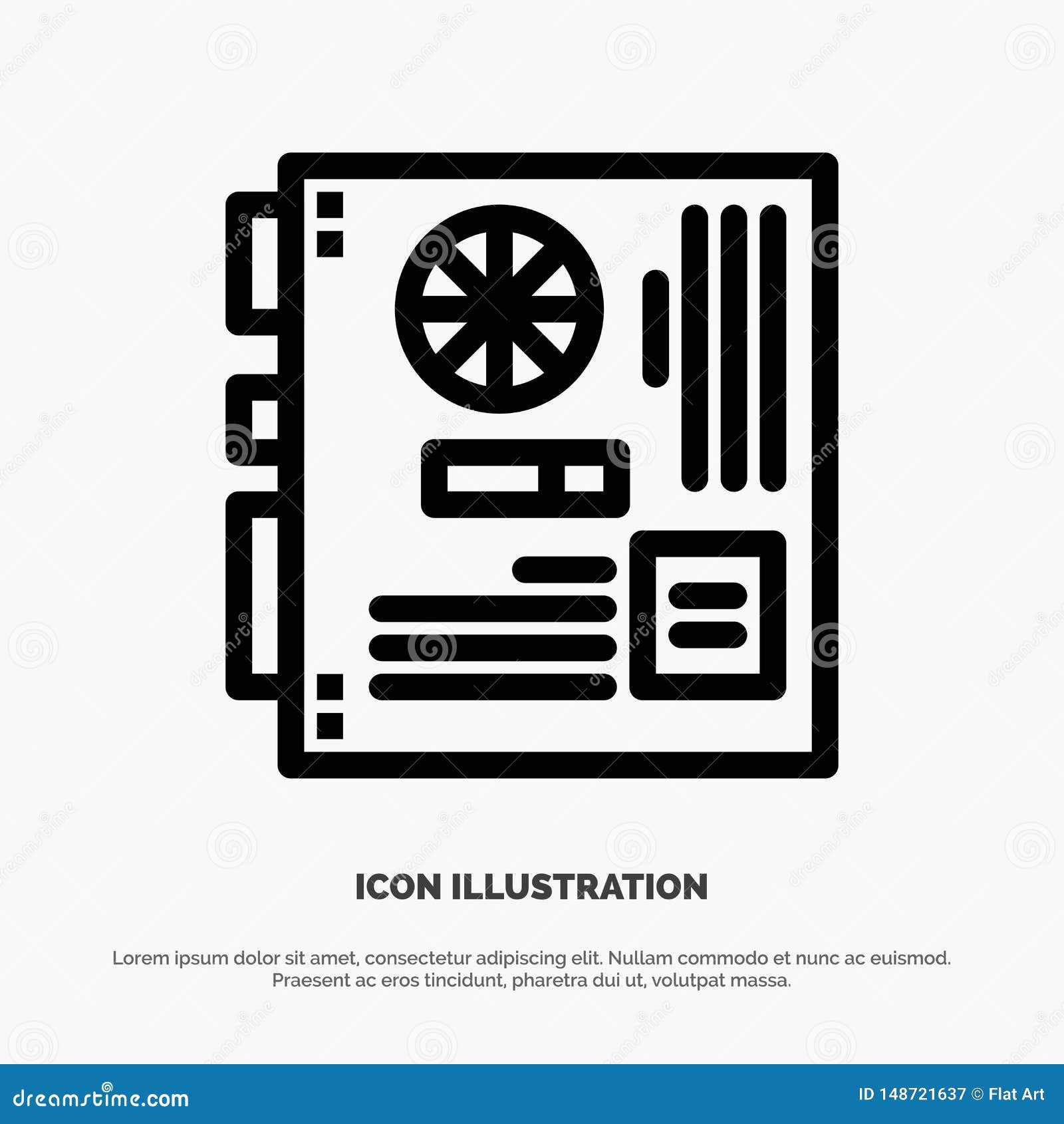 Computer, Main, Mainboard, Mother, Motherboard Line Icon Vector Stock ...