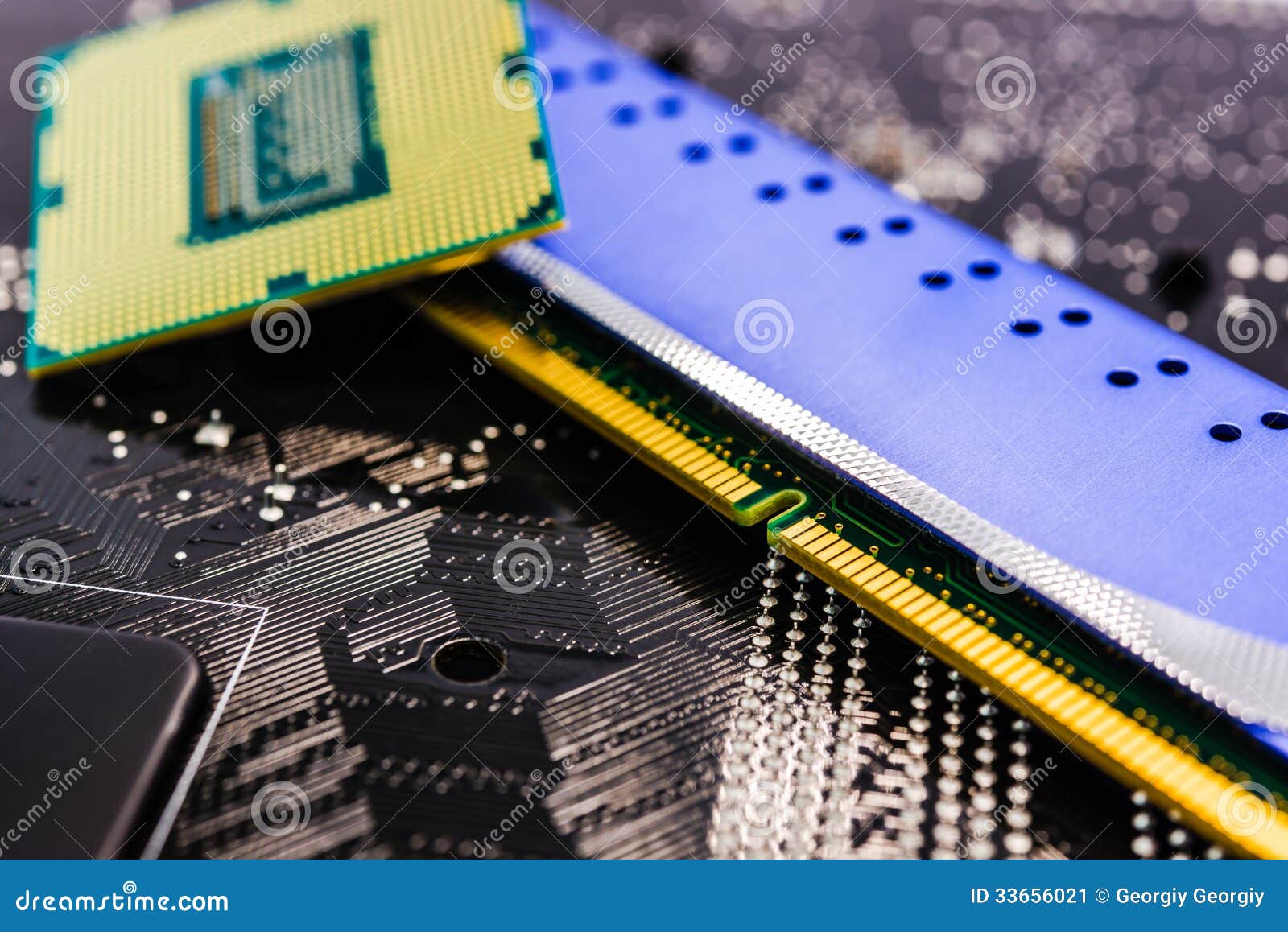 Computer Main Parts Close-up Stock Image - Image of concepts, circuit ...