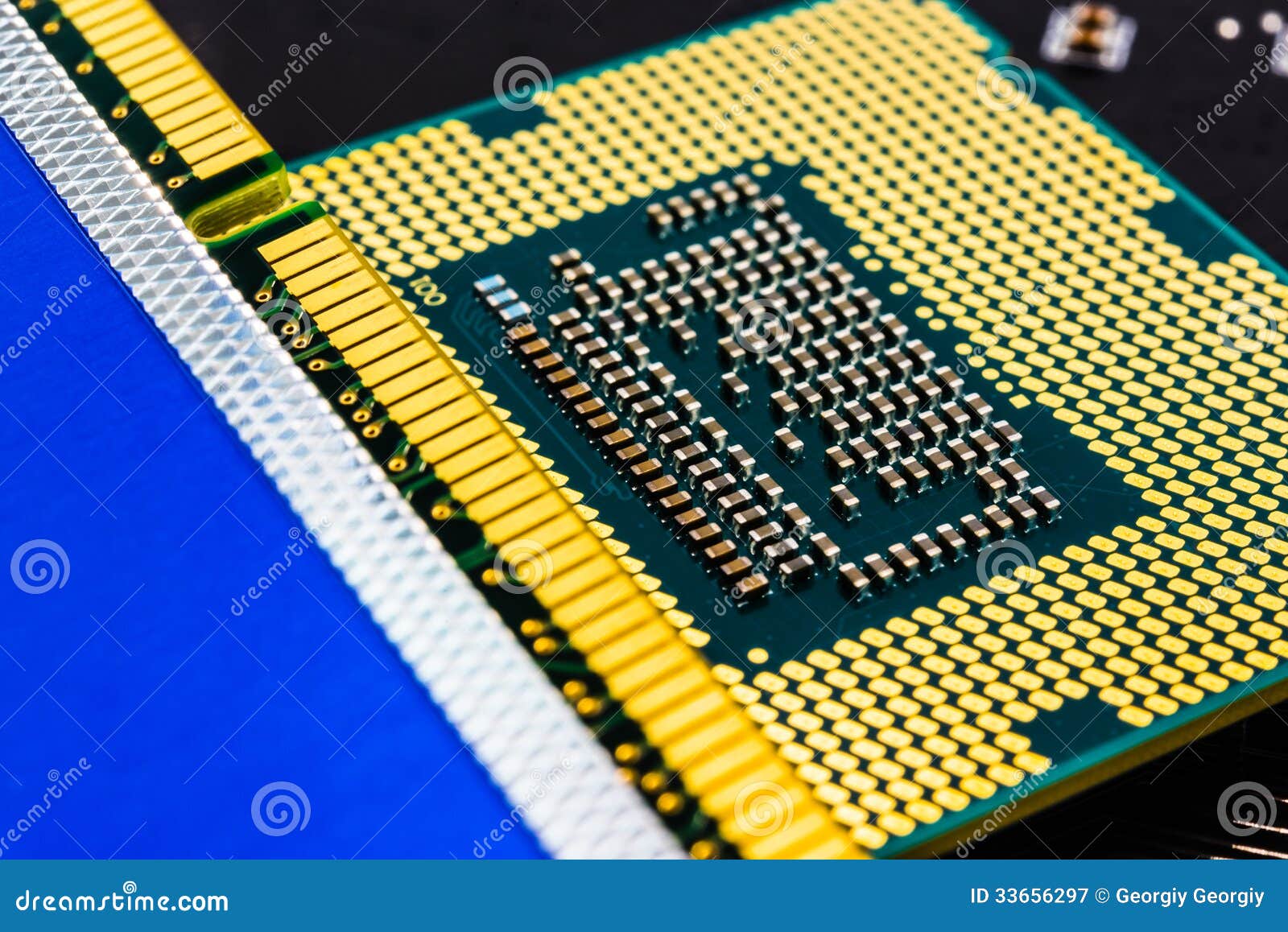 Computer Main Parts Close-up Stock Image - Image of chip, connection ...