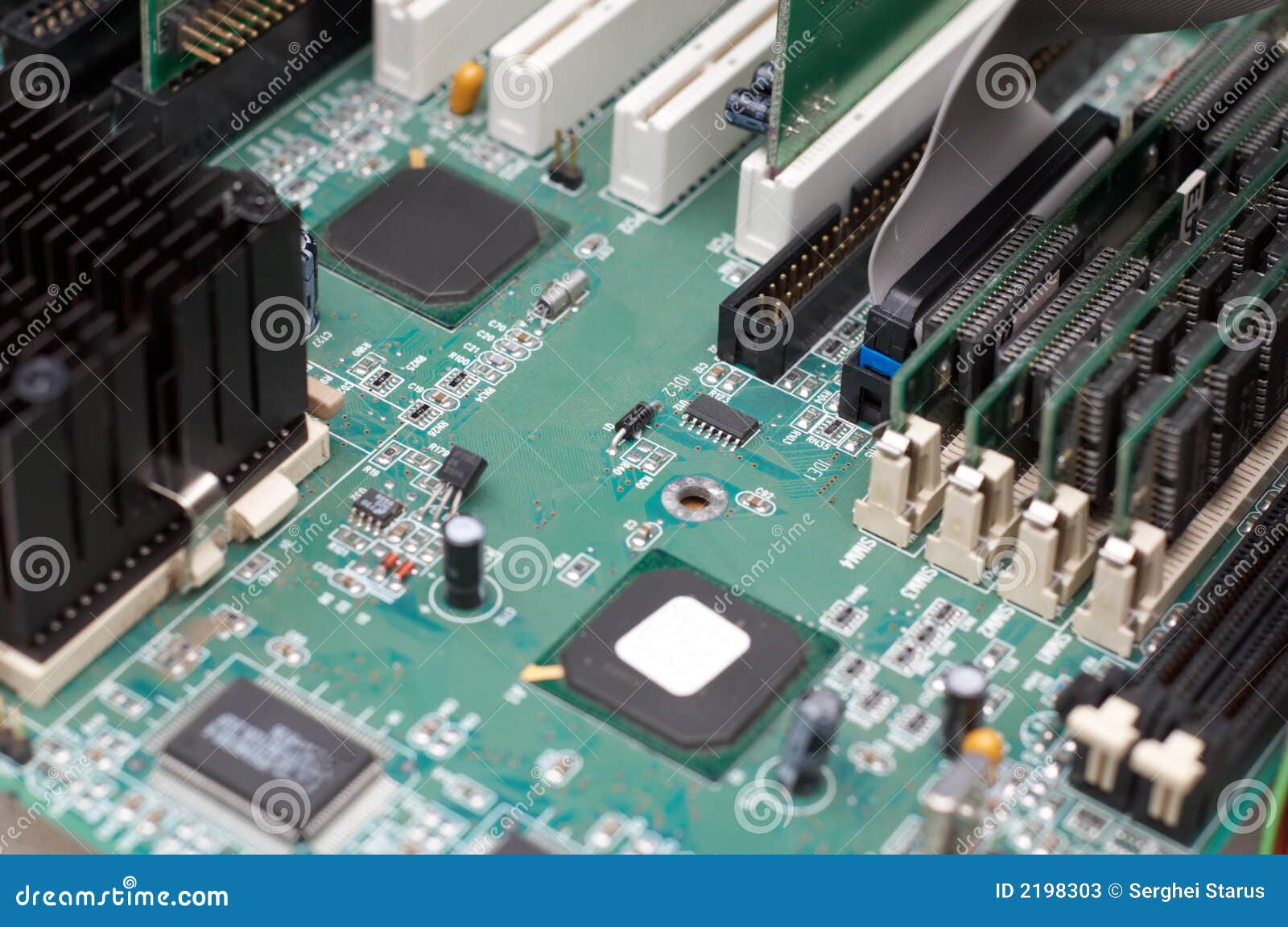 Computer mainboard stock image. Image of cards, component - 2198303