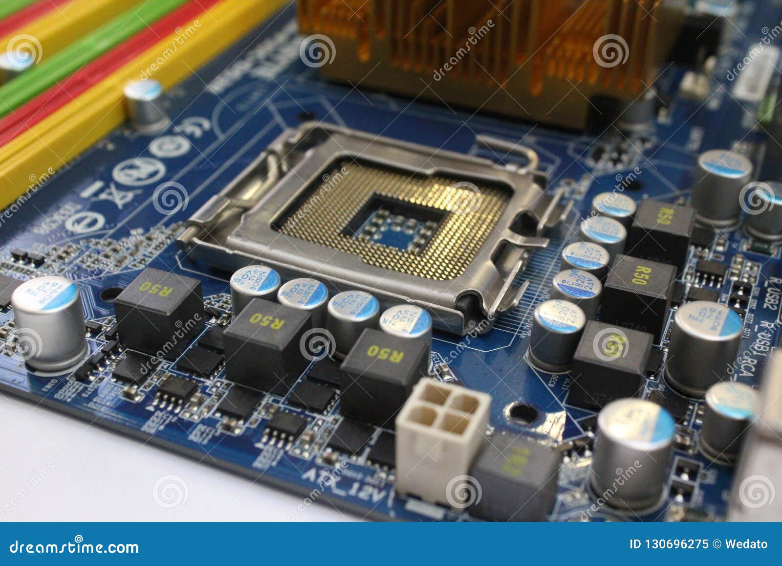 Computer Mainboard Cpu Socket Stock Image - Image of motherboard ...