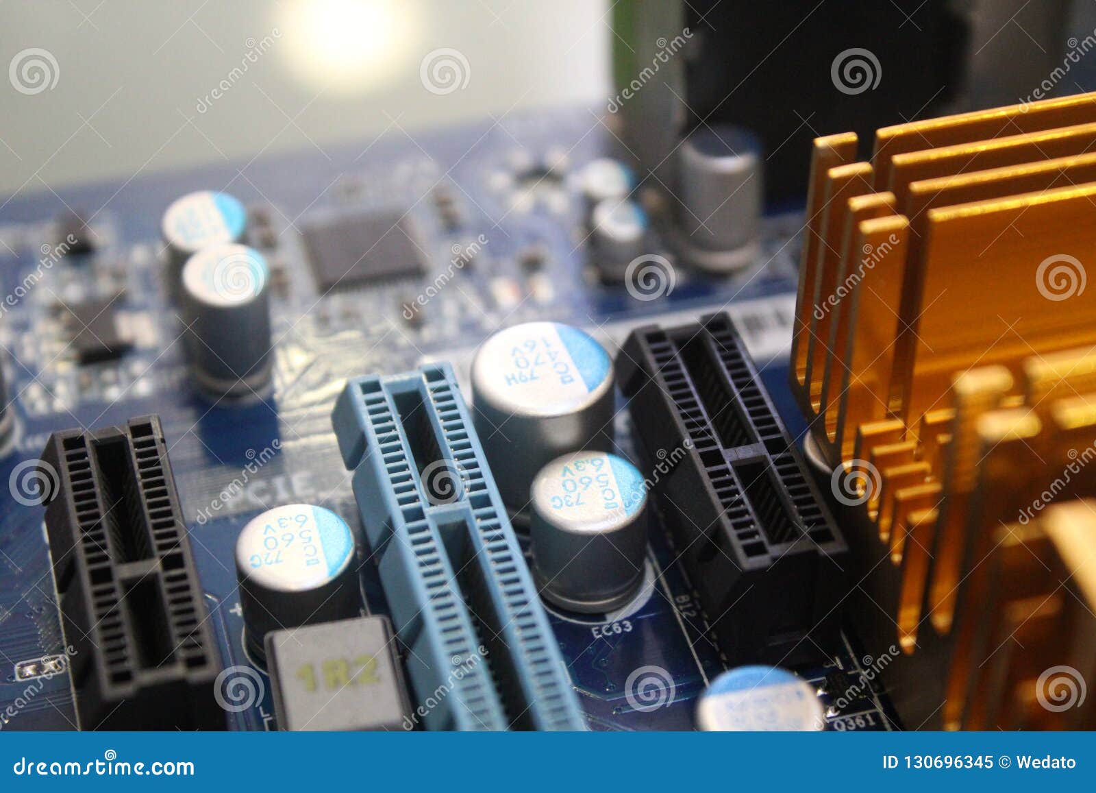 Computer Mainboard Cpu Socket and Pci Sokket Stock Image - Image of ...