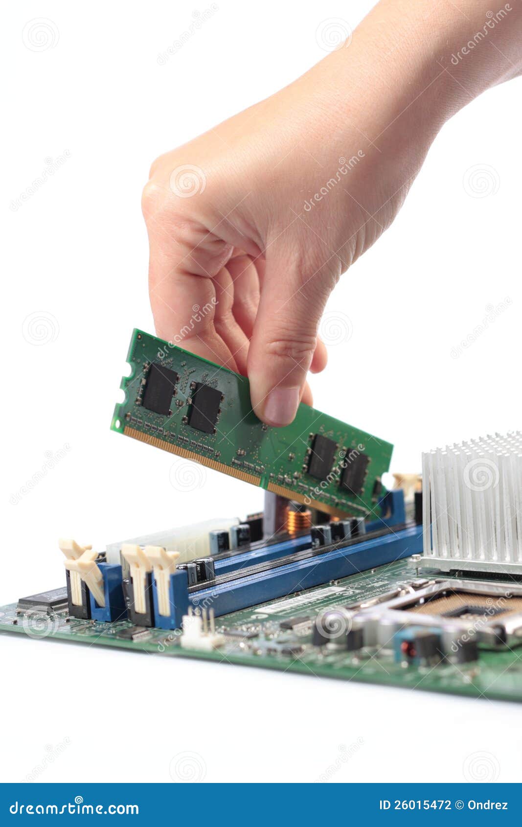 Computer mainboard memory stock photo. Image of dimm - 26015472