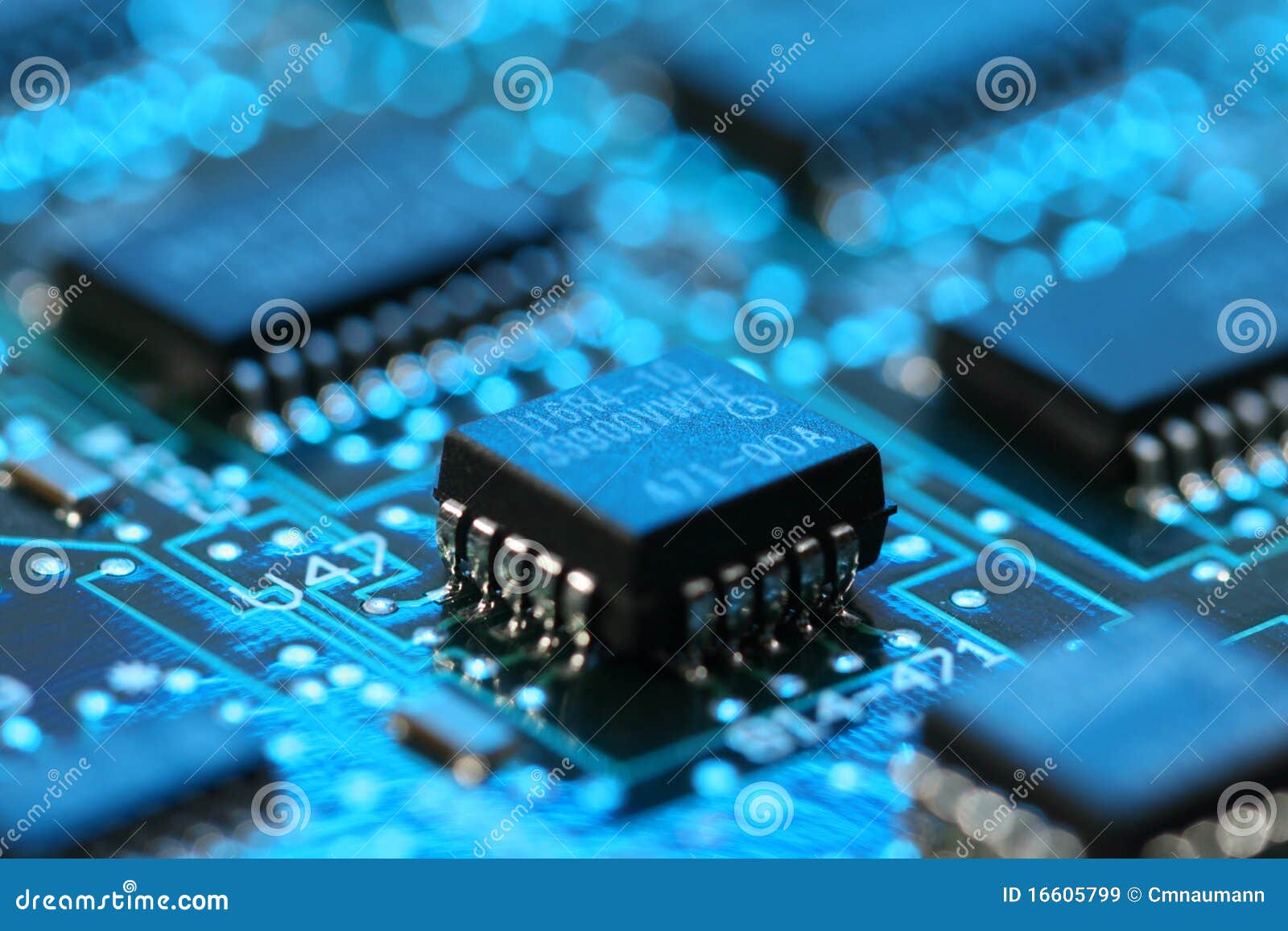 Computer Mainboard with Micro Processor Stock Image - Image of ...