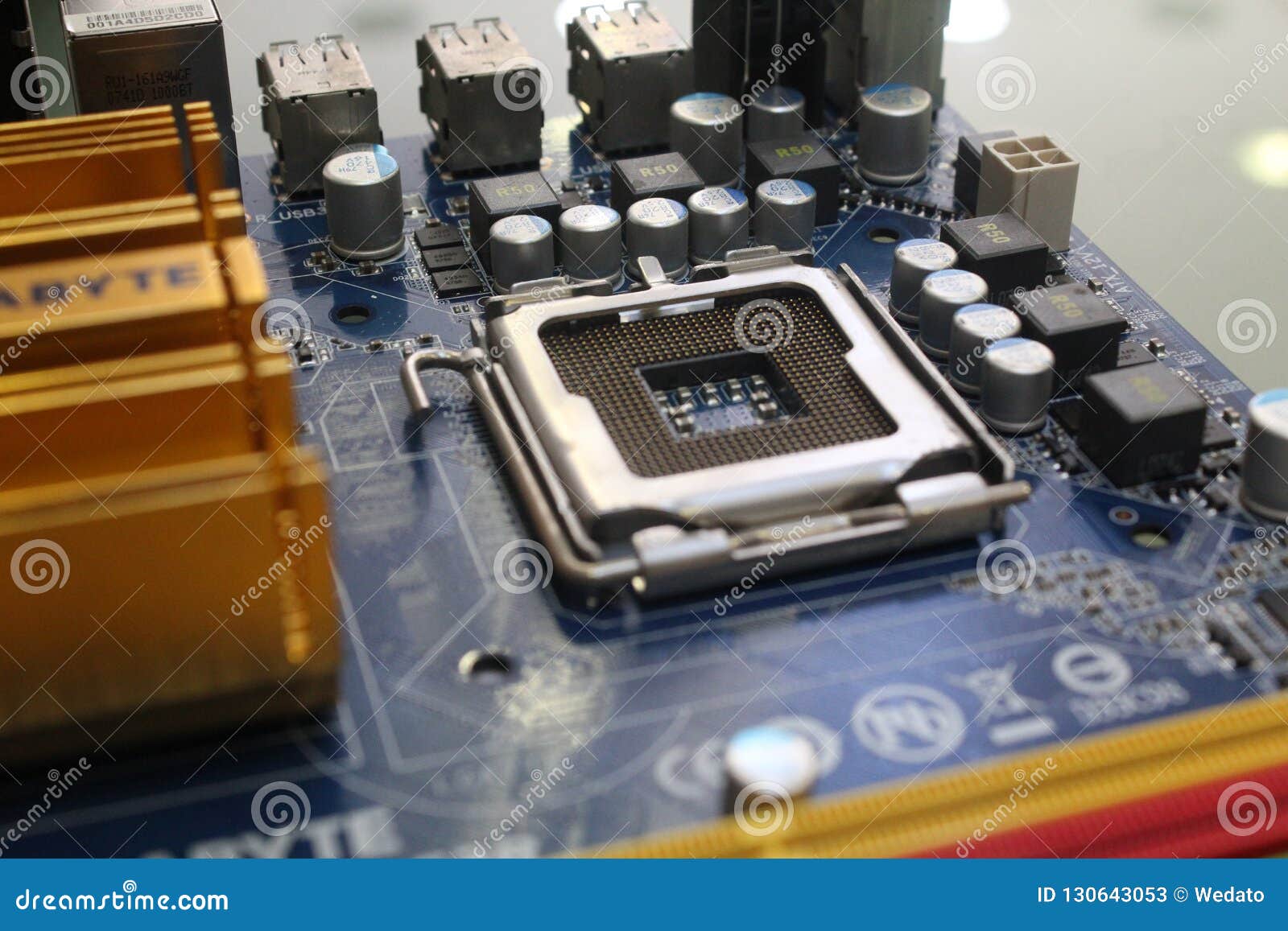 Computer Mainboard Socket Intel 775 Pin Stock Image - Image of dvdrom ...