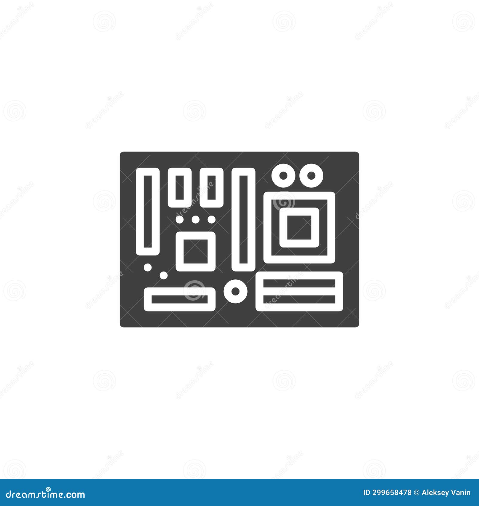 Computer Mainboard Vector Icon Stock Vector - Illustration of digital ...