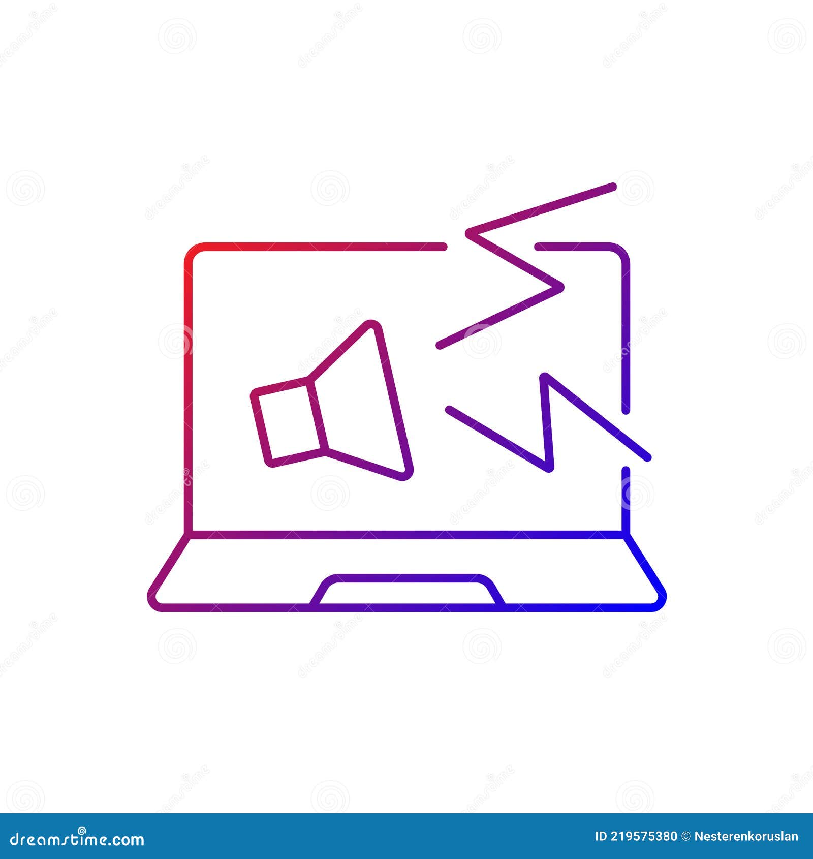 Computer Makes Strange Noises Gradient Linear Vector Icon Stock Vector ...