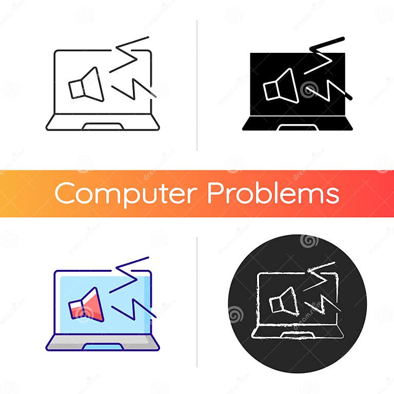 Computer Makes Strange Noises Icon Stock Vector - Illustration of ...
