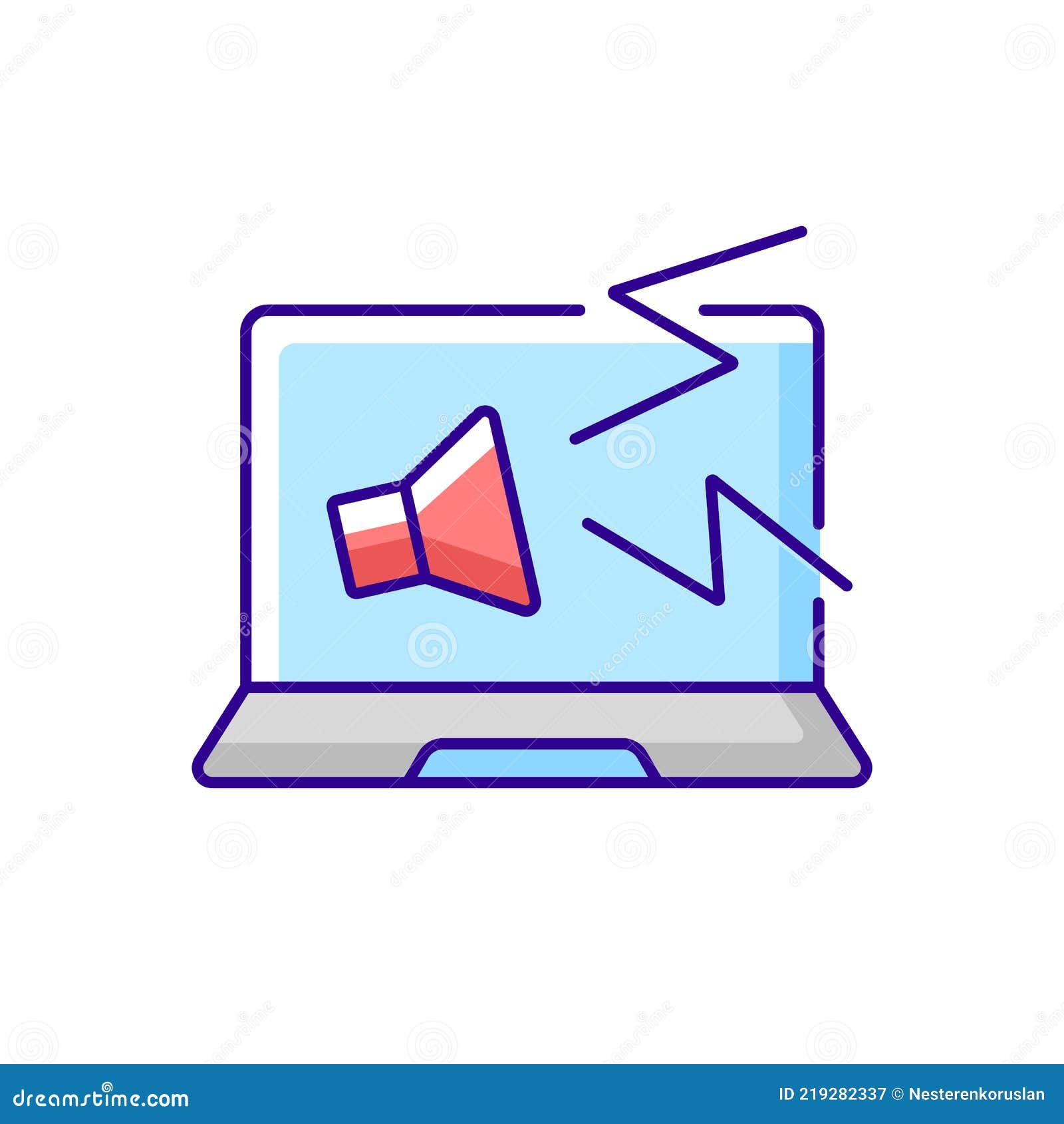 Computer Makes Strange Noises RGB Color Icon Stock Vector ...