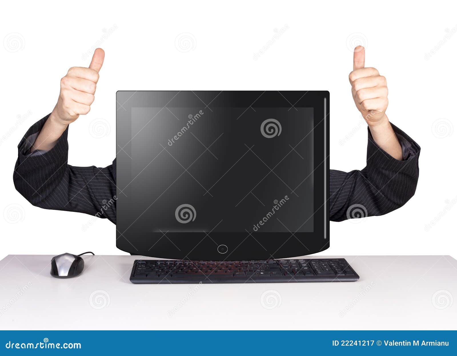 Computer man stock image. Image of office, head, keyboard - 22241217