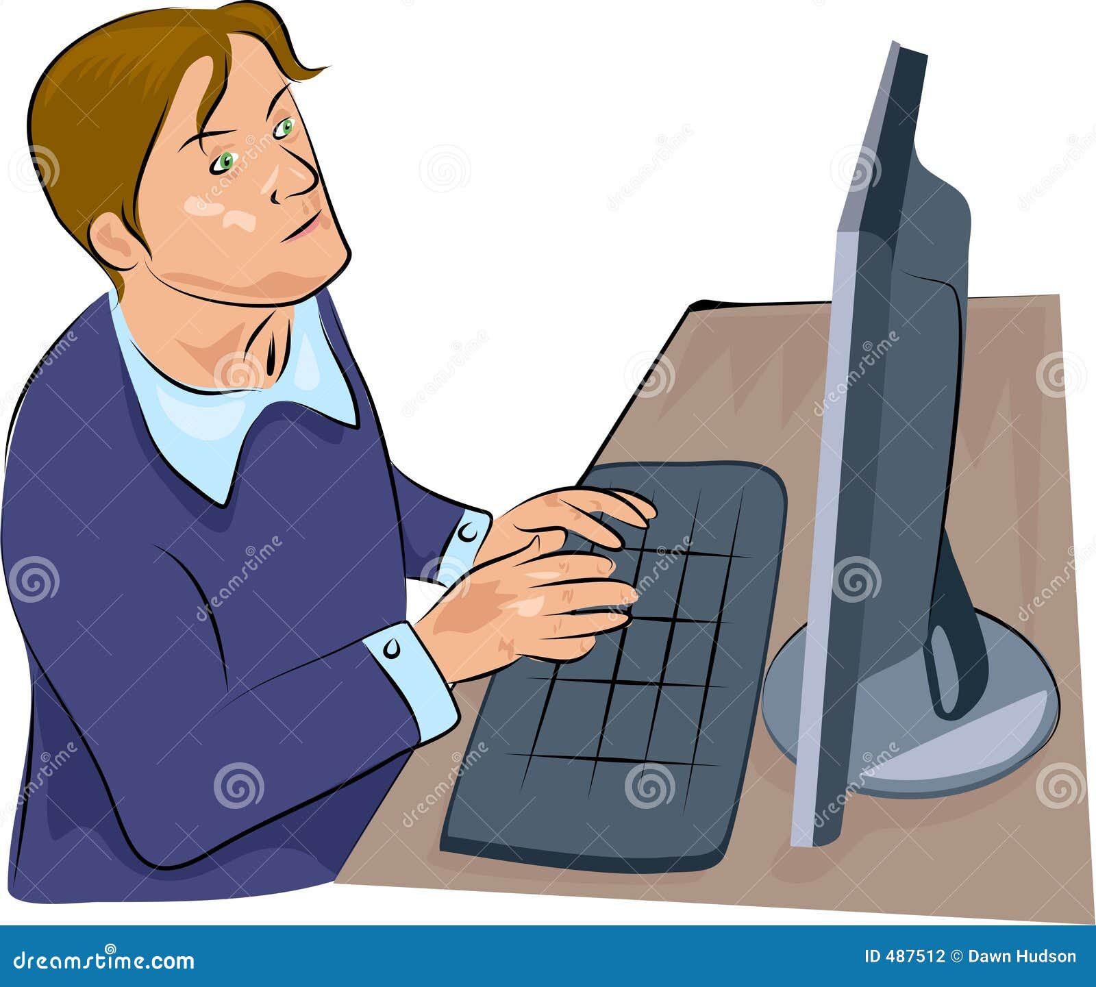 Computer man stock illustration. Illustration of people - 487512