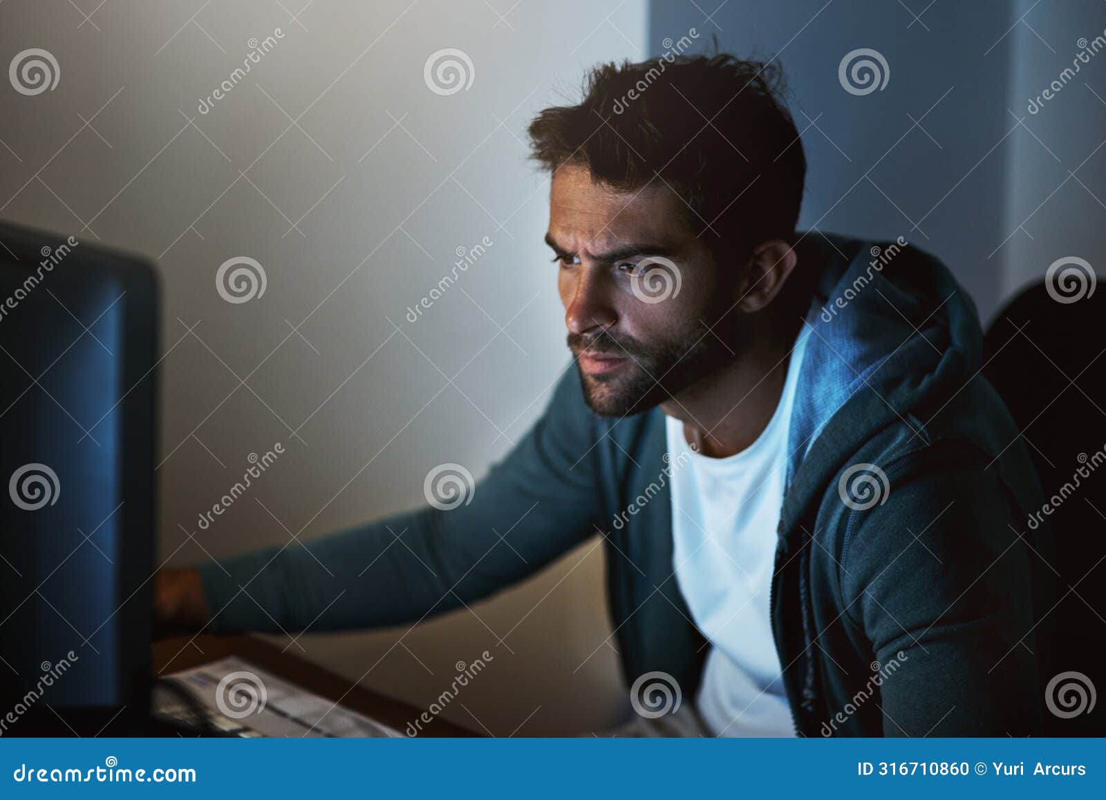 Computer, Man or Hacker Thinking at Night of Cyber Security ...