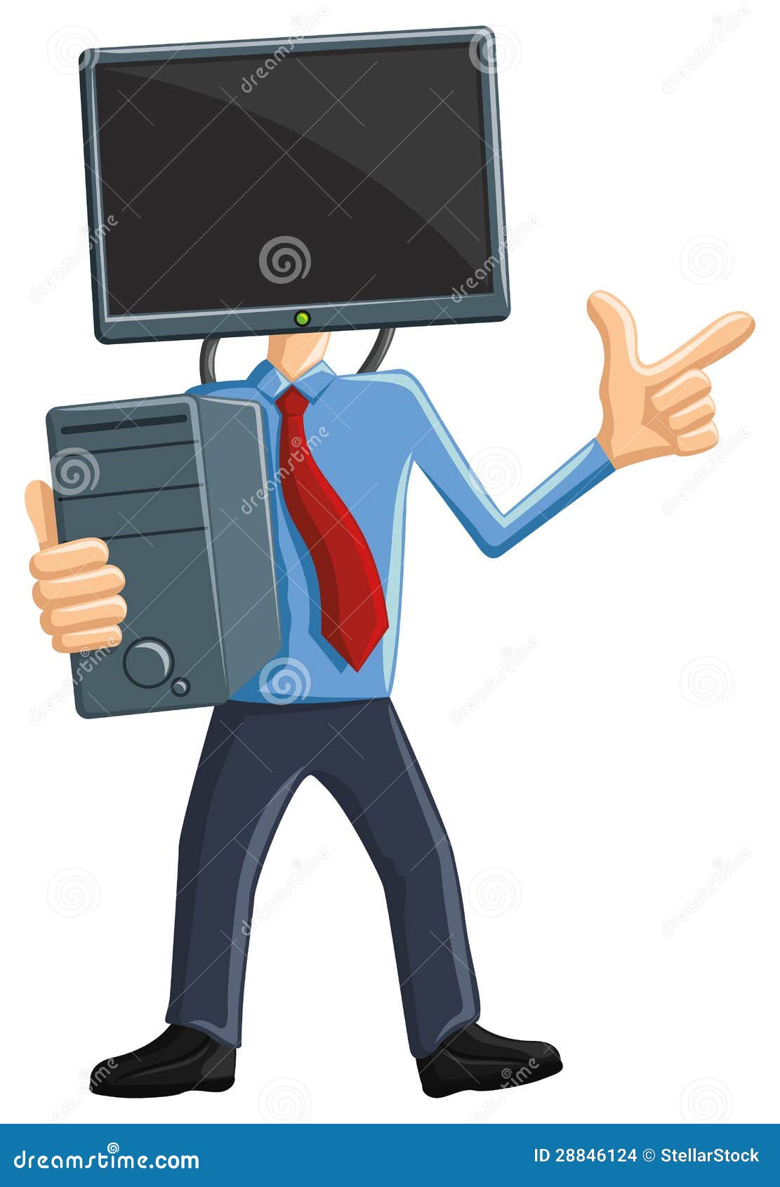 Computer Man Mascot stock vector. Illustration of monitor - 28846124