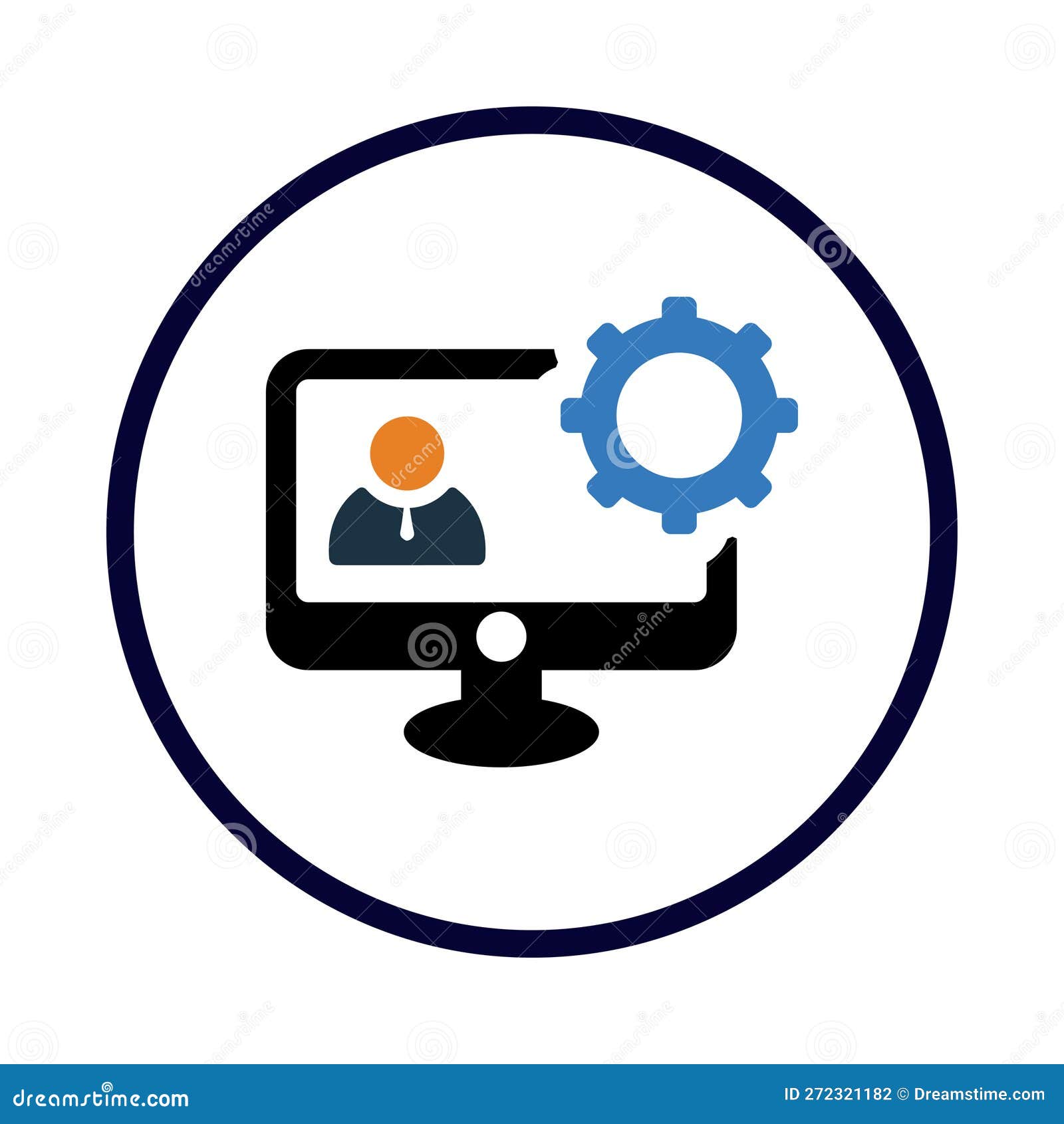 Computer, Man, Monitor, Management, Gear, Administration Icon Stock ...