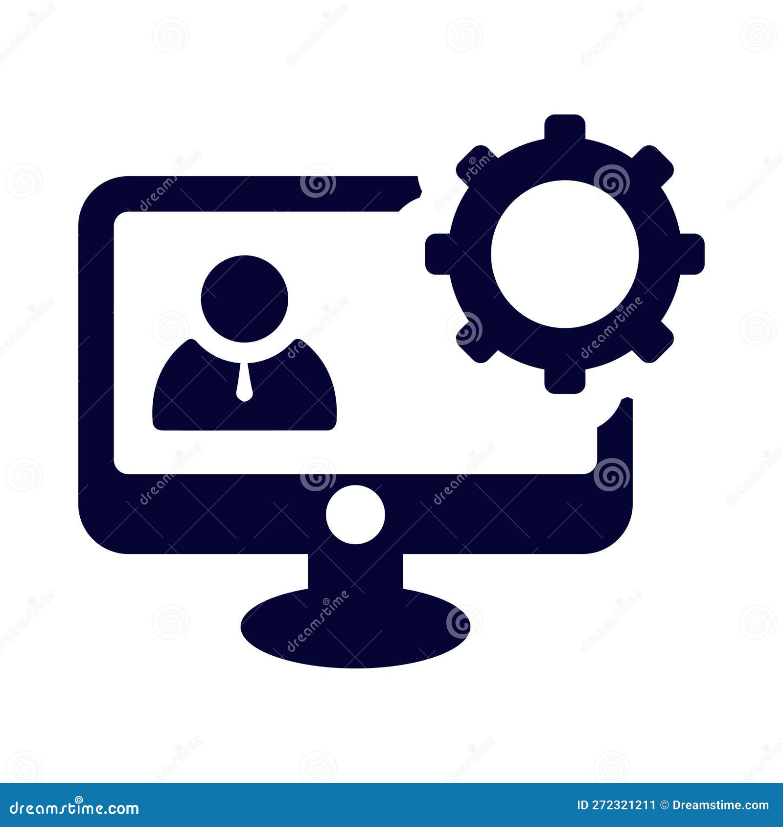 Computer, Man, Monitor, Management, Gear, Administration Icon Stock ...