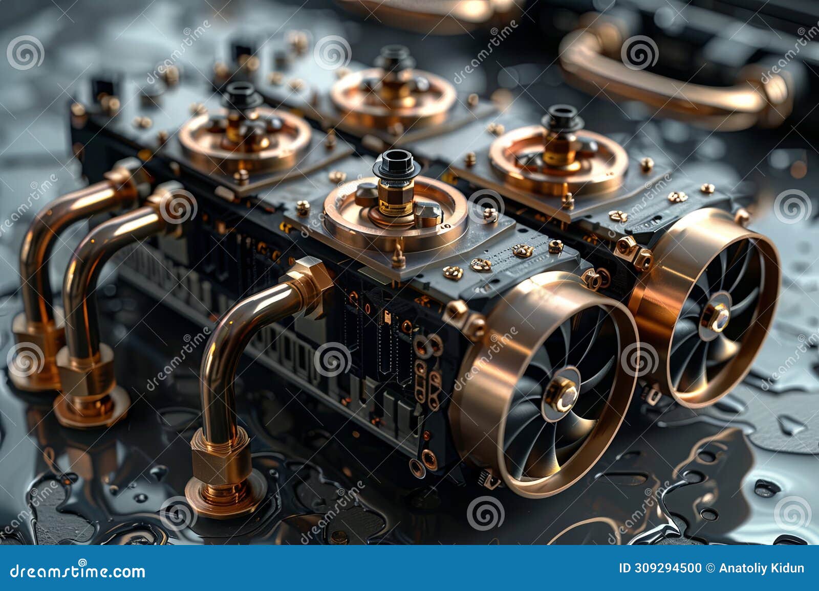 A Computer with Many Computer Chips and the Fans on the Tower, Photo ...