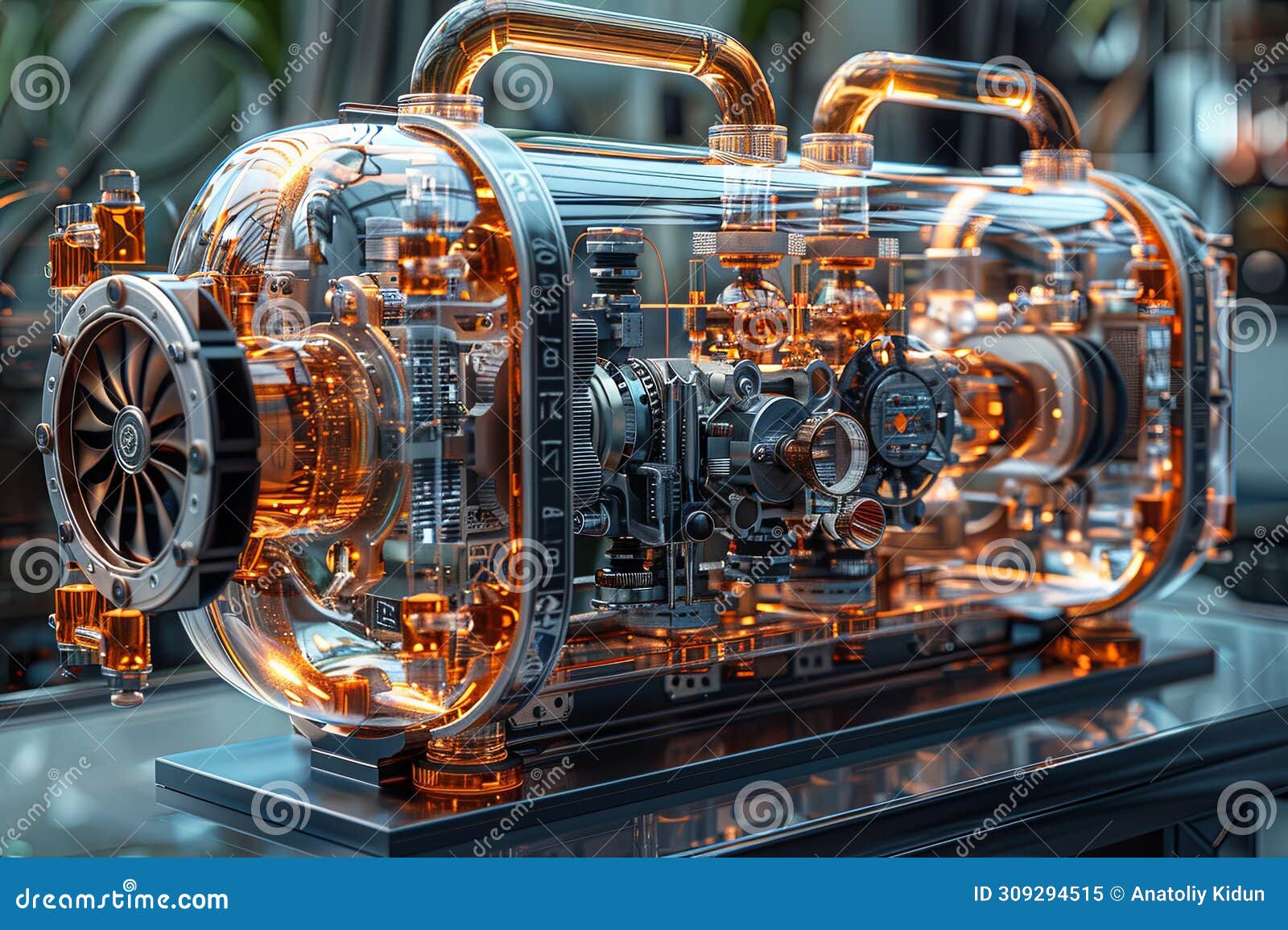 A Computer with Many Computer Chips and the Fans on the Tower, Photo ...